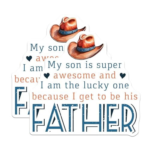 (2 Pack) Super Awesome Father Magnets - Lucky Dad from Son - Father's ...