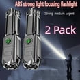2-Pack USB Rechargeable Flashlights, Super Bright, Zoomable, 3 Modes ...