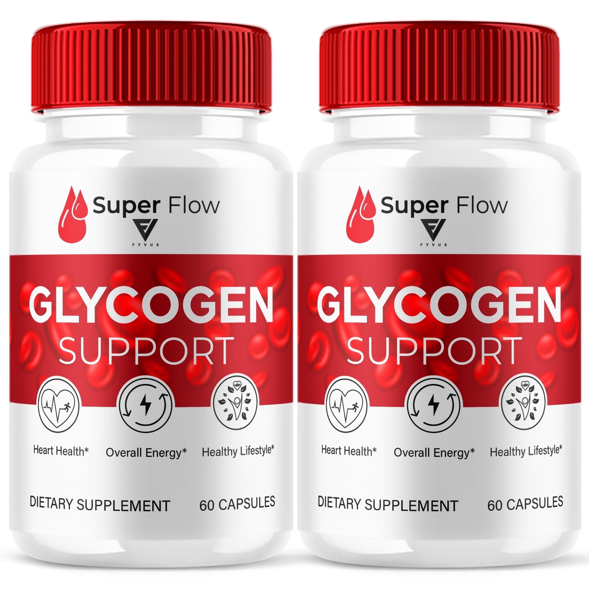 (2 Pack) Super Flow Capsules, Super Flow Pills for Glycogen and Overall ...