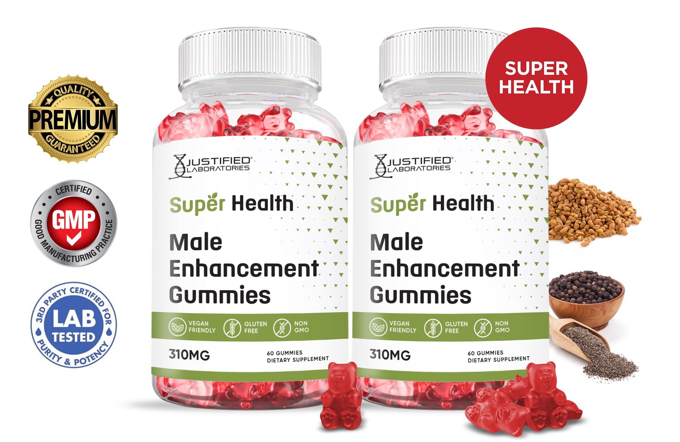 (2 Pack) Super Health Male Enhancement Gummies, Vitamins for Healthy ...