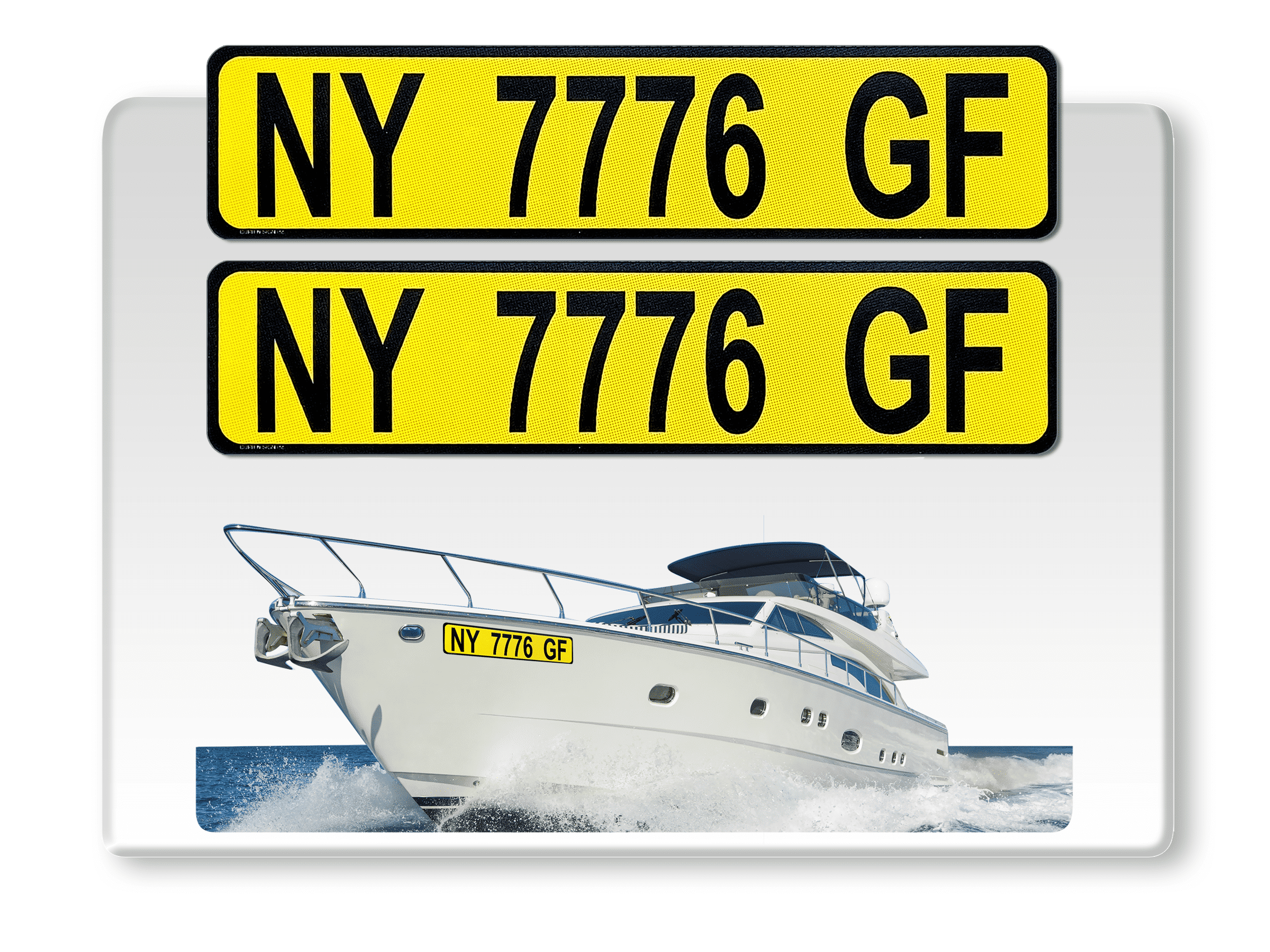 2 Pack Super Reflective Custom Boat Registration Numbers and Letters ...
