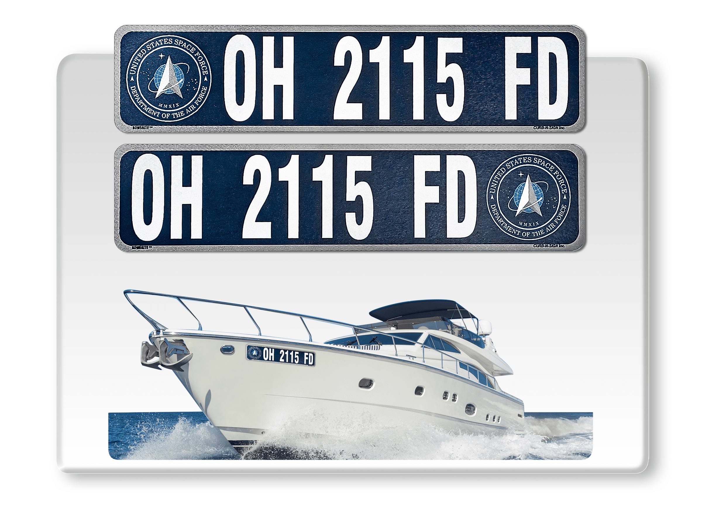 2 Pack Super Reflective Custom Boat Registration Numbers and Letters ...