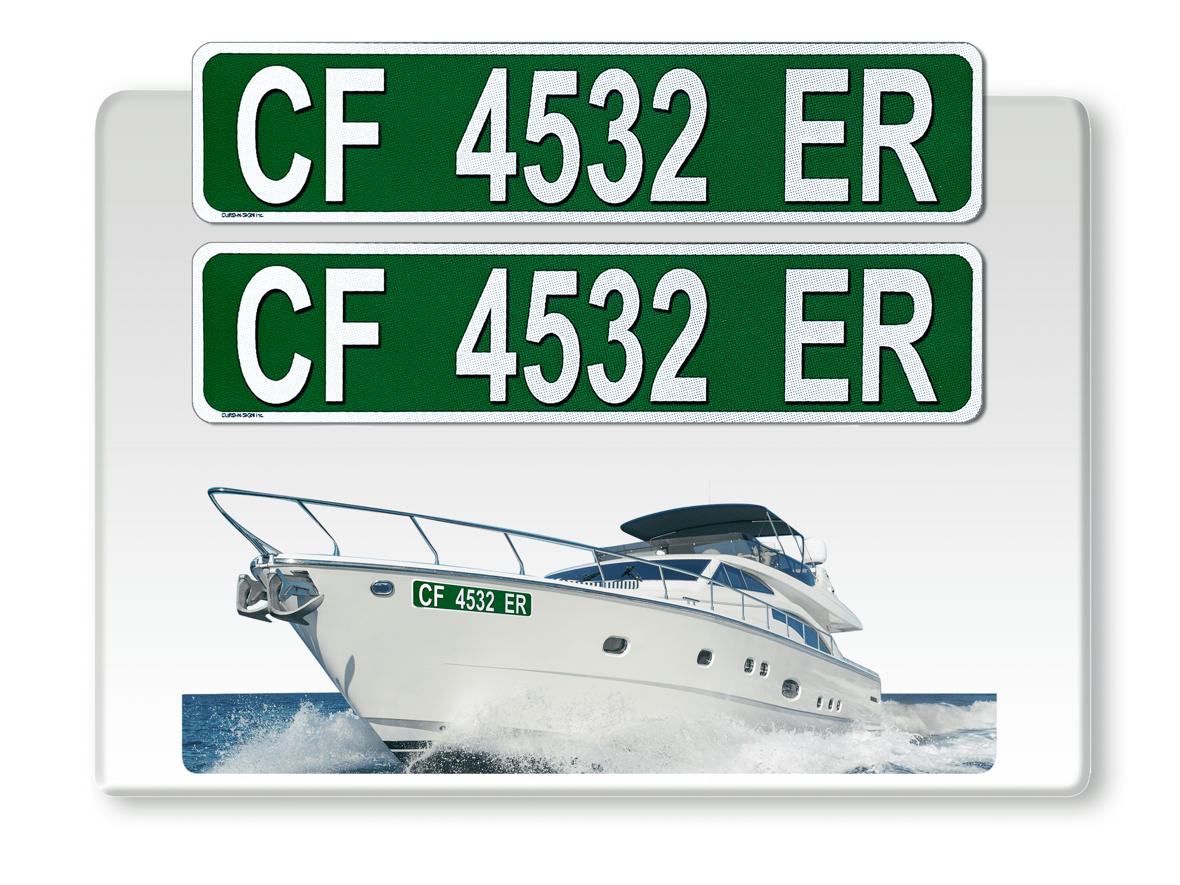2 Pack Super Reflective Custom Boat Registration Numbers and Letters ...