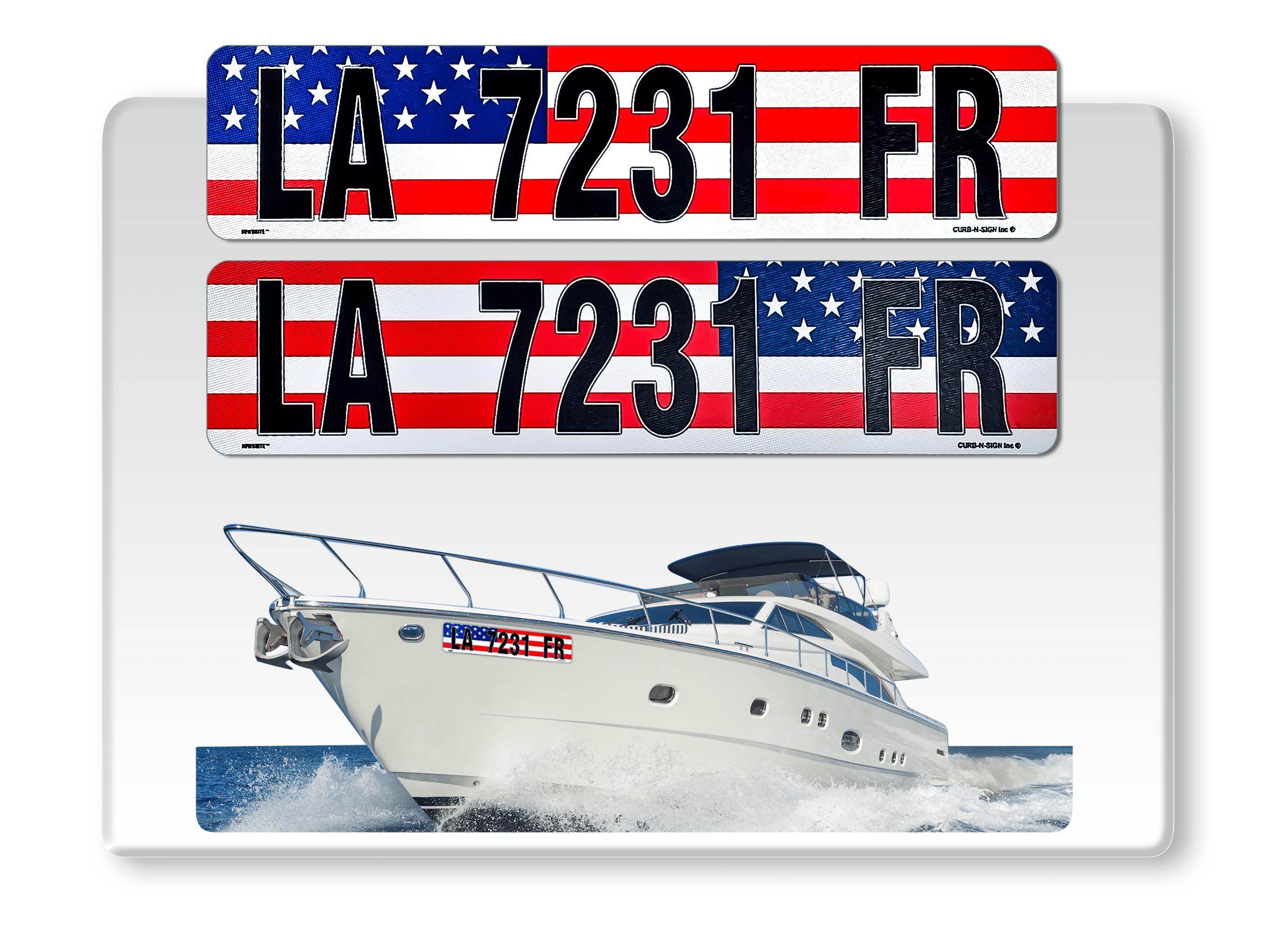 2 Pack Super Reflective Custom Boat Registration Numbers and Letters ...