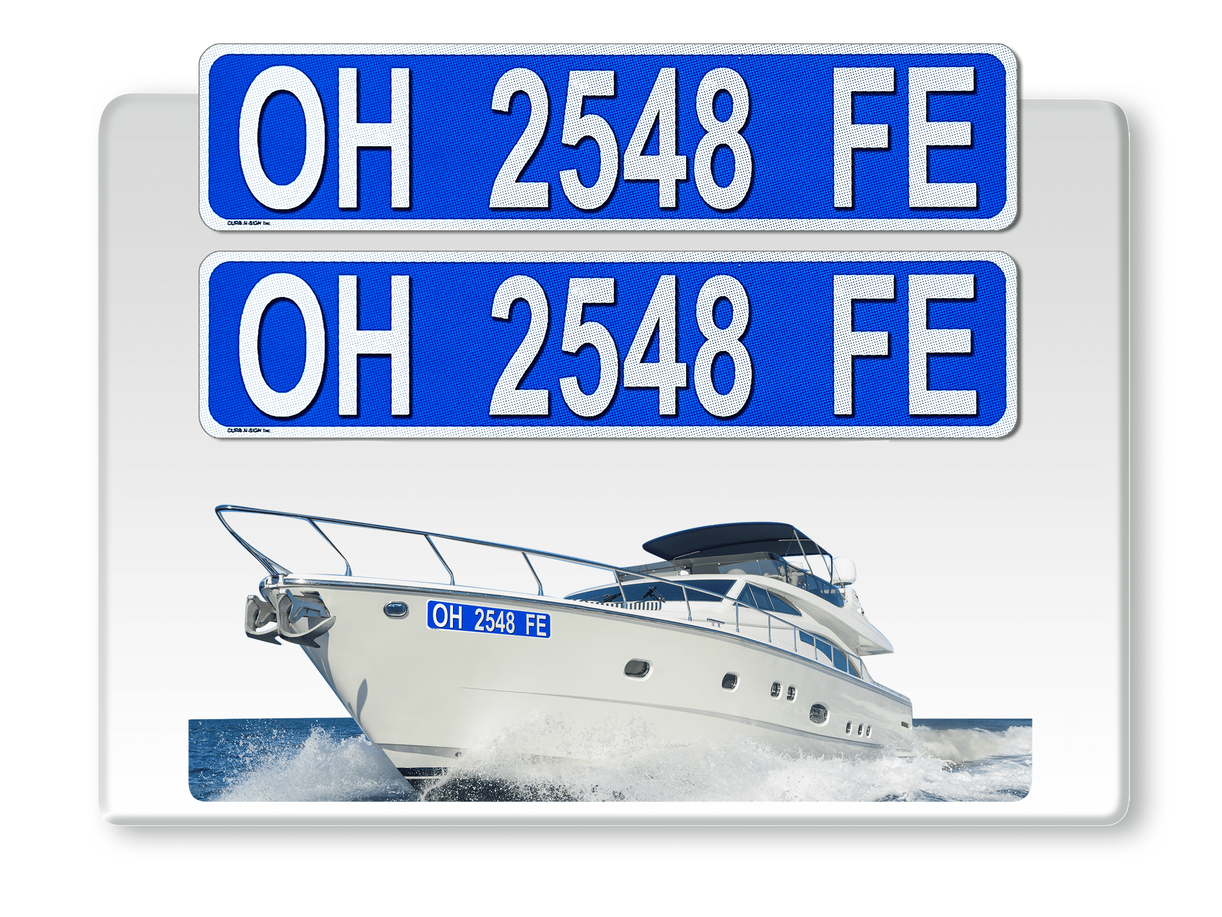 2 Pack Super Reflective Custom Boat Registration Numbers and Letters ...