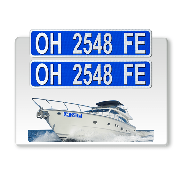 2 Pack Super Reflective Custom Boat Registration Numbers and Letters ...
