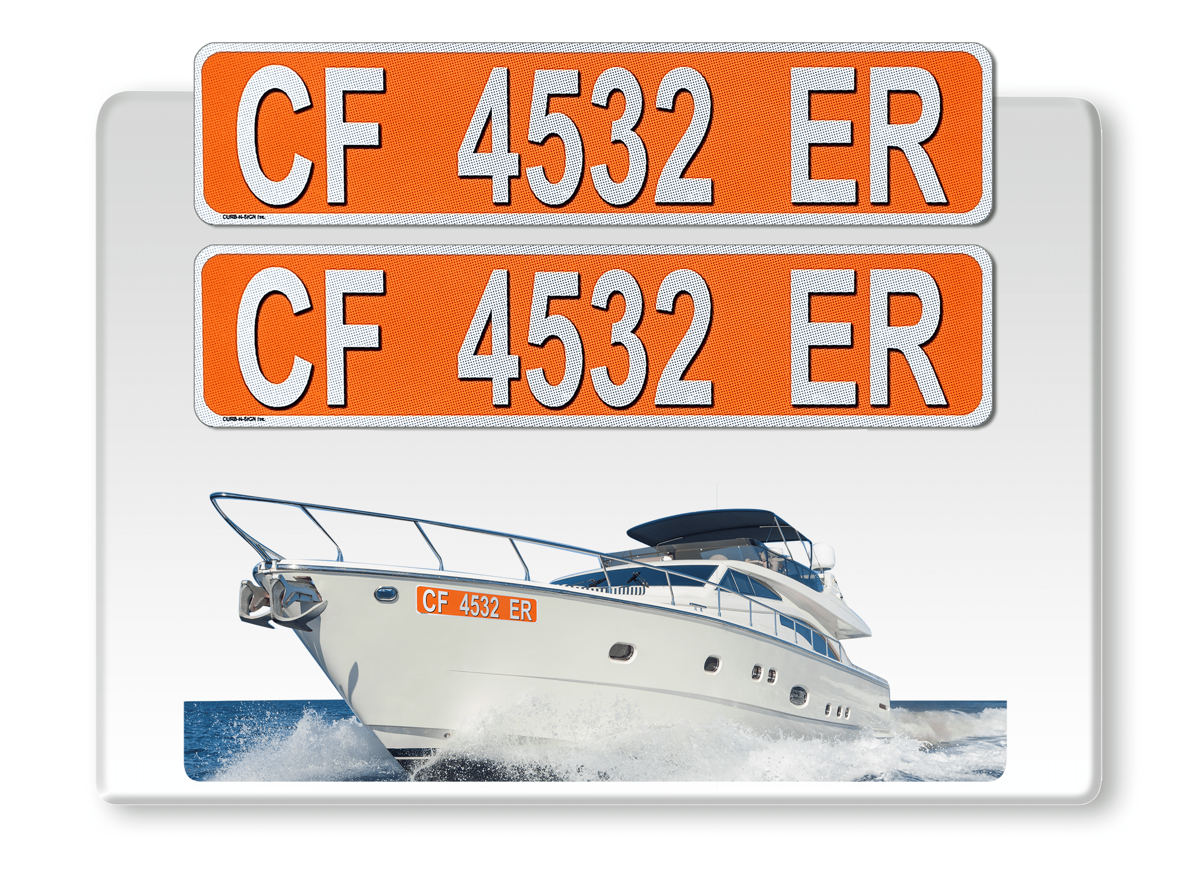 2 Pack Super Reflective Custom Boat Registration Numbers and Letters ...