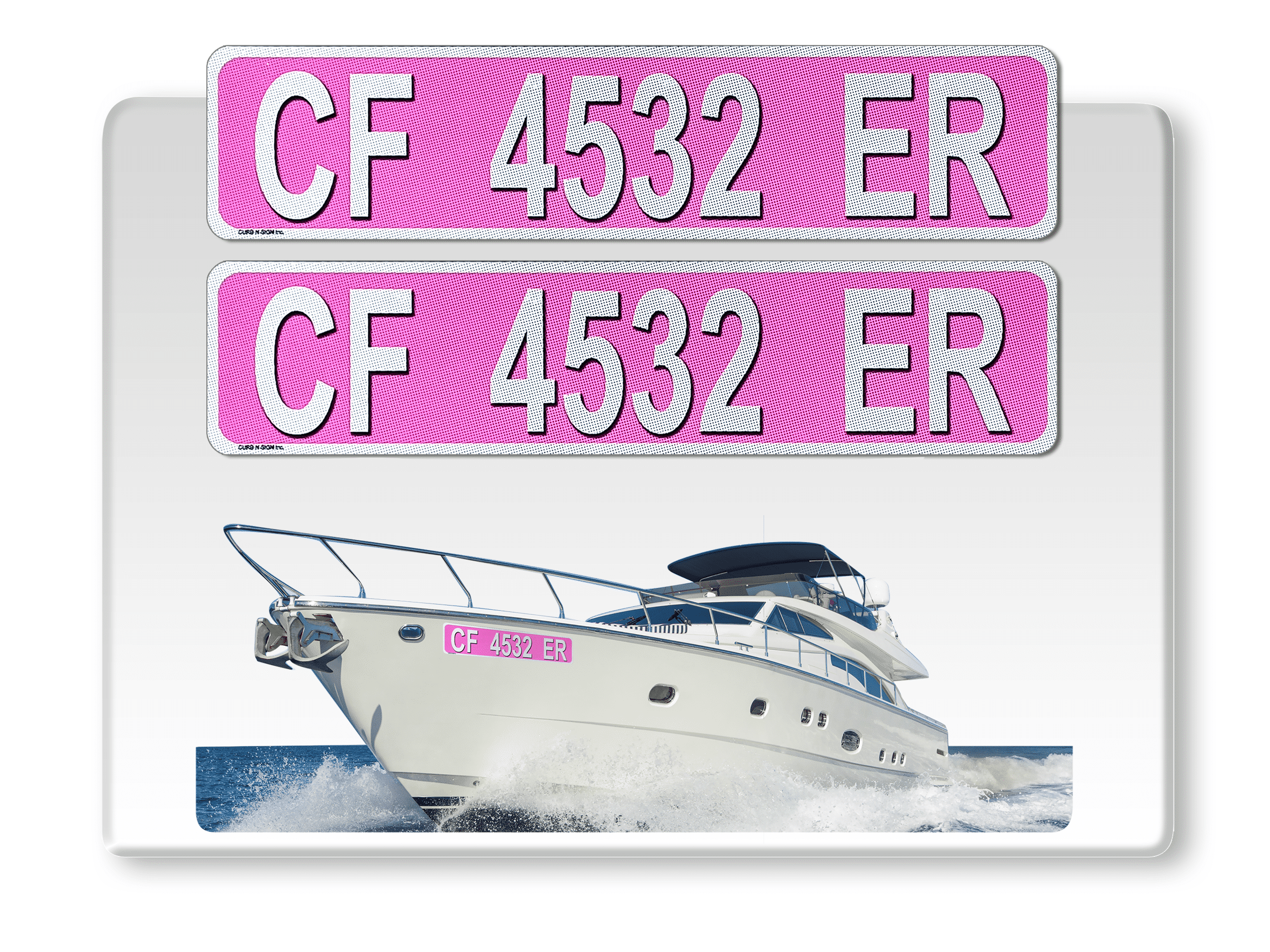 2 Pack Super Reflective Custom Boat Registration Numbers and Letters ...