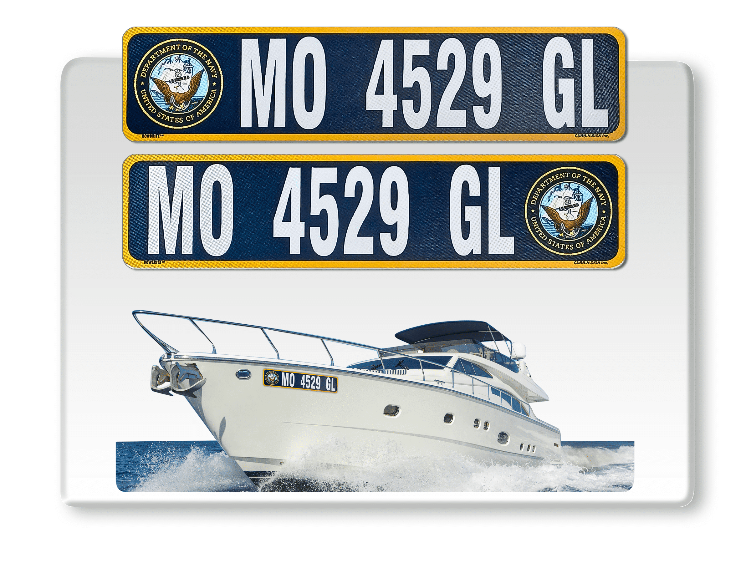 2 Pack Super Reflective Custom Boat Registration Numbers and Letters ...