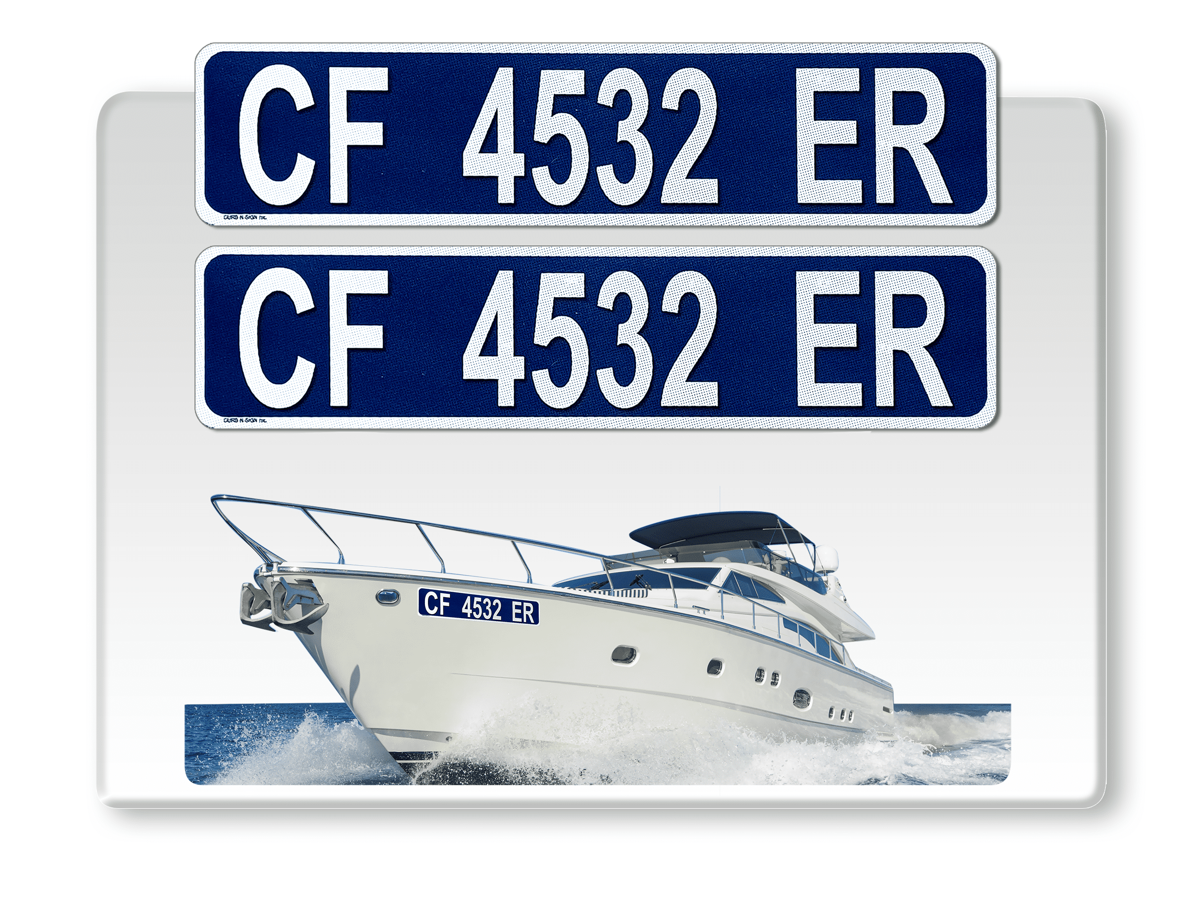 2 Pack Super Reflective Custom Boat Registration Numbers and Letters ...