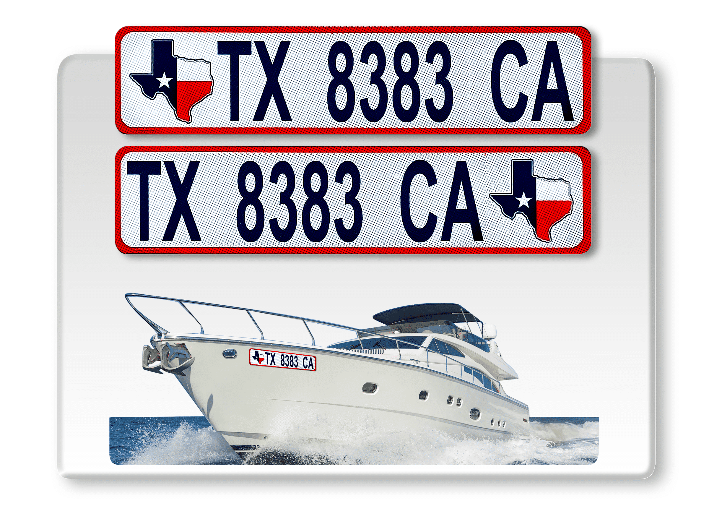 2 Pack Super Reflective Custom Boat Registration Numbers and Letters ...
