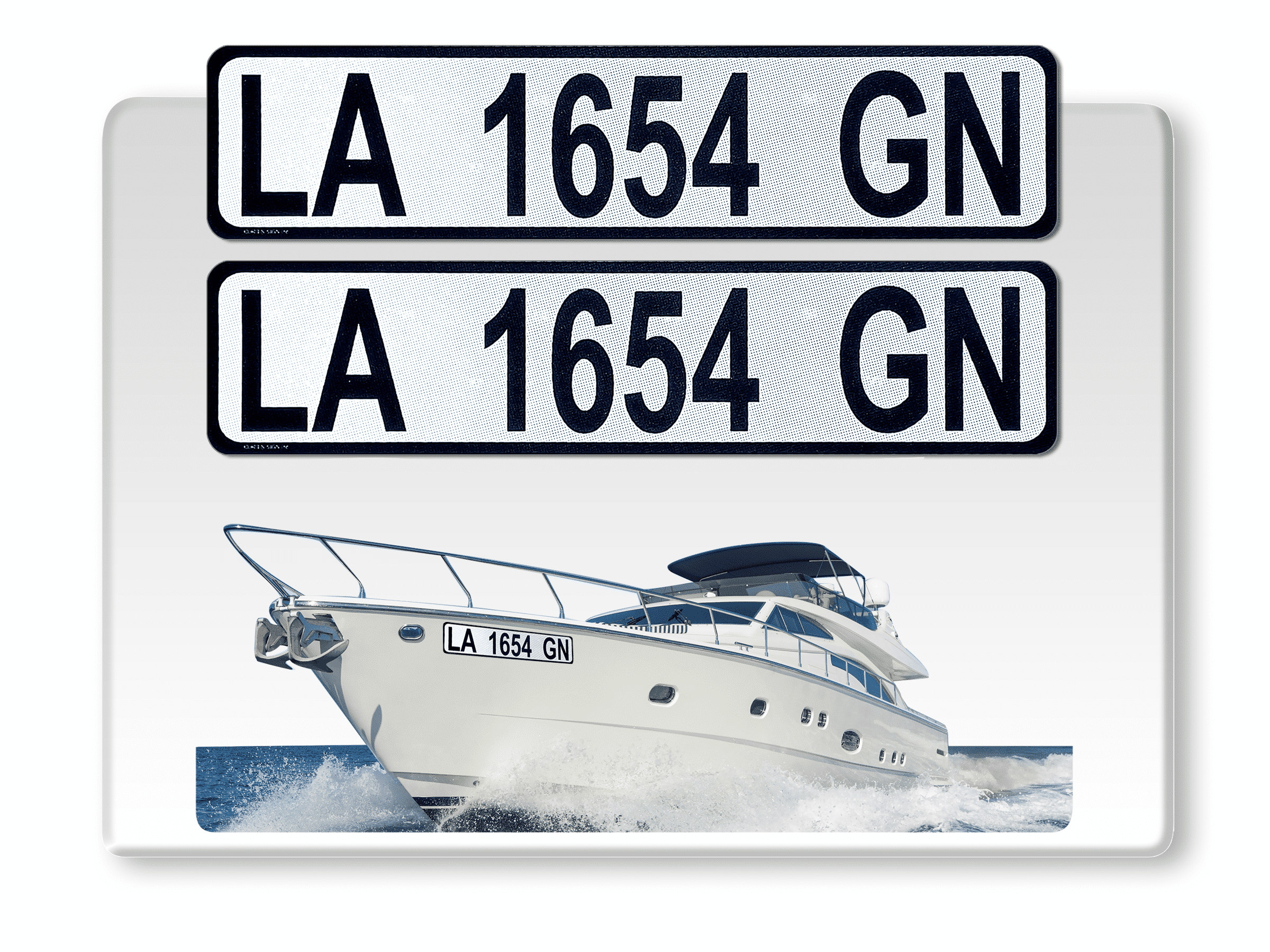 2 Pack Super Reflective Custom Boat Registration Numbers and Letters ...