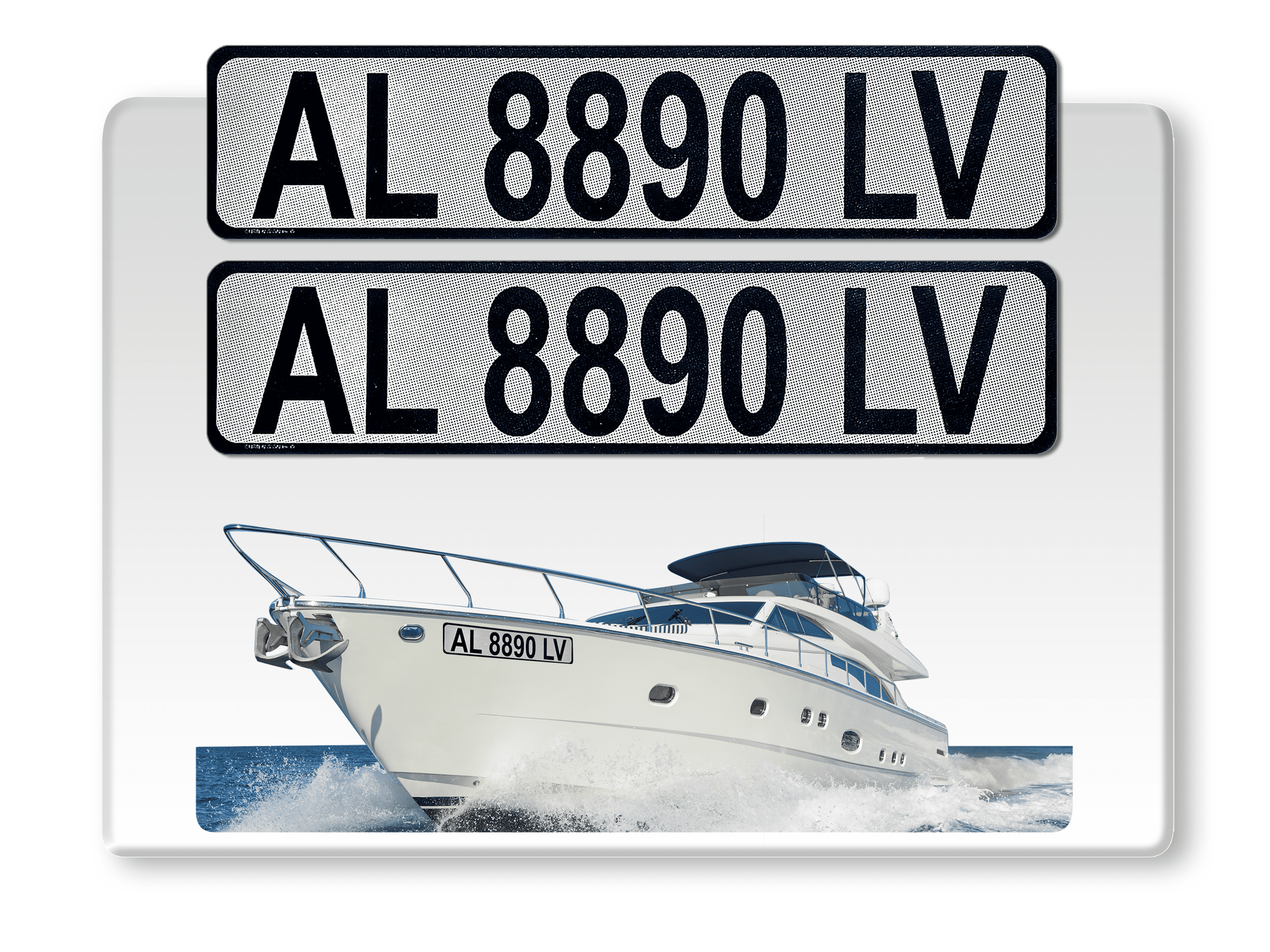 2 Pack Super Reflective Custom Boat Registration Numbers and Letters ...