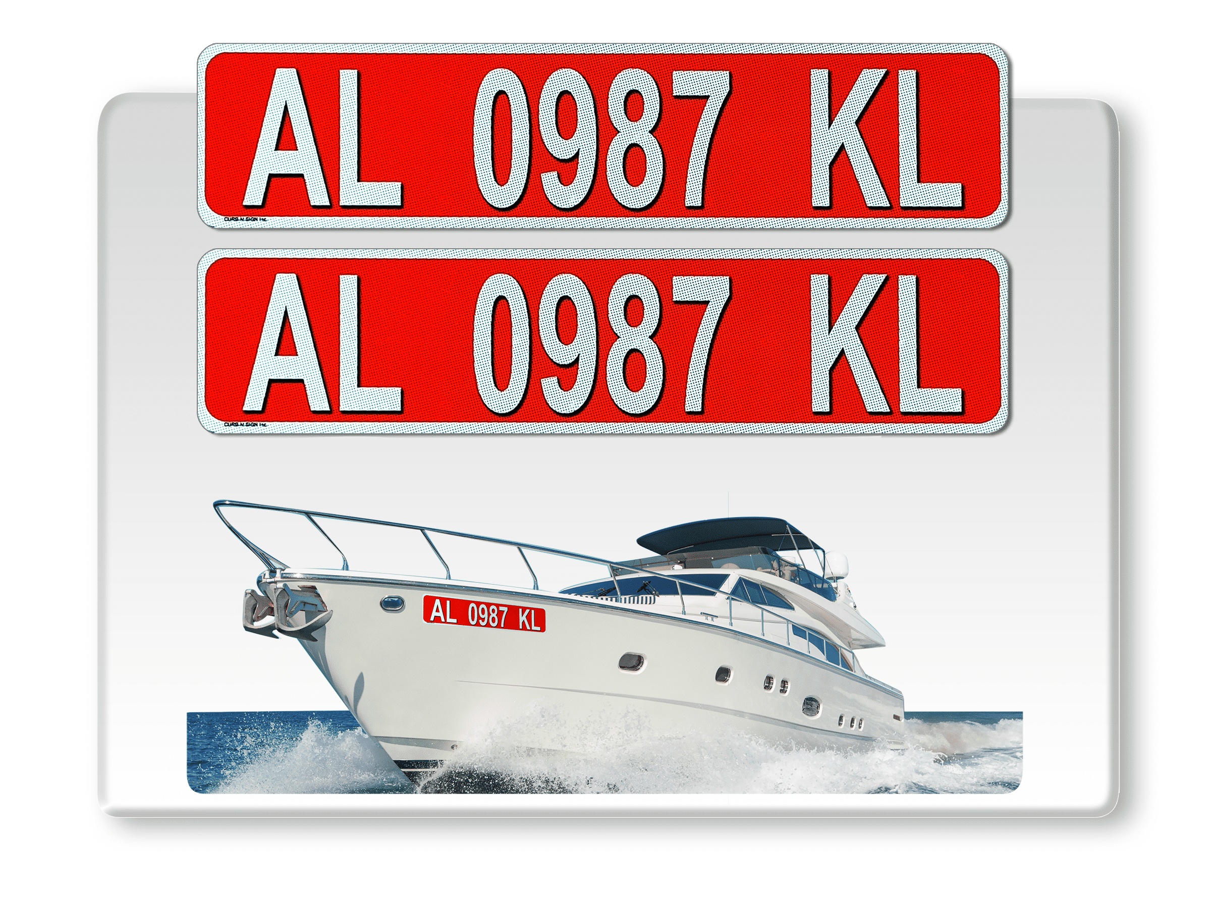 2 Pack Super Reflective Custom Boat Registration Numbers and Letters ...