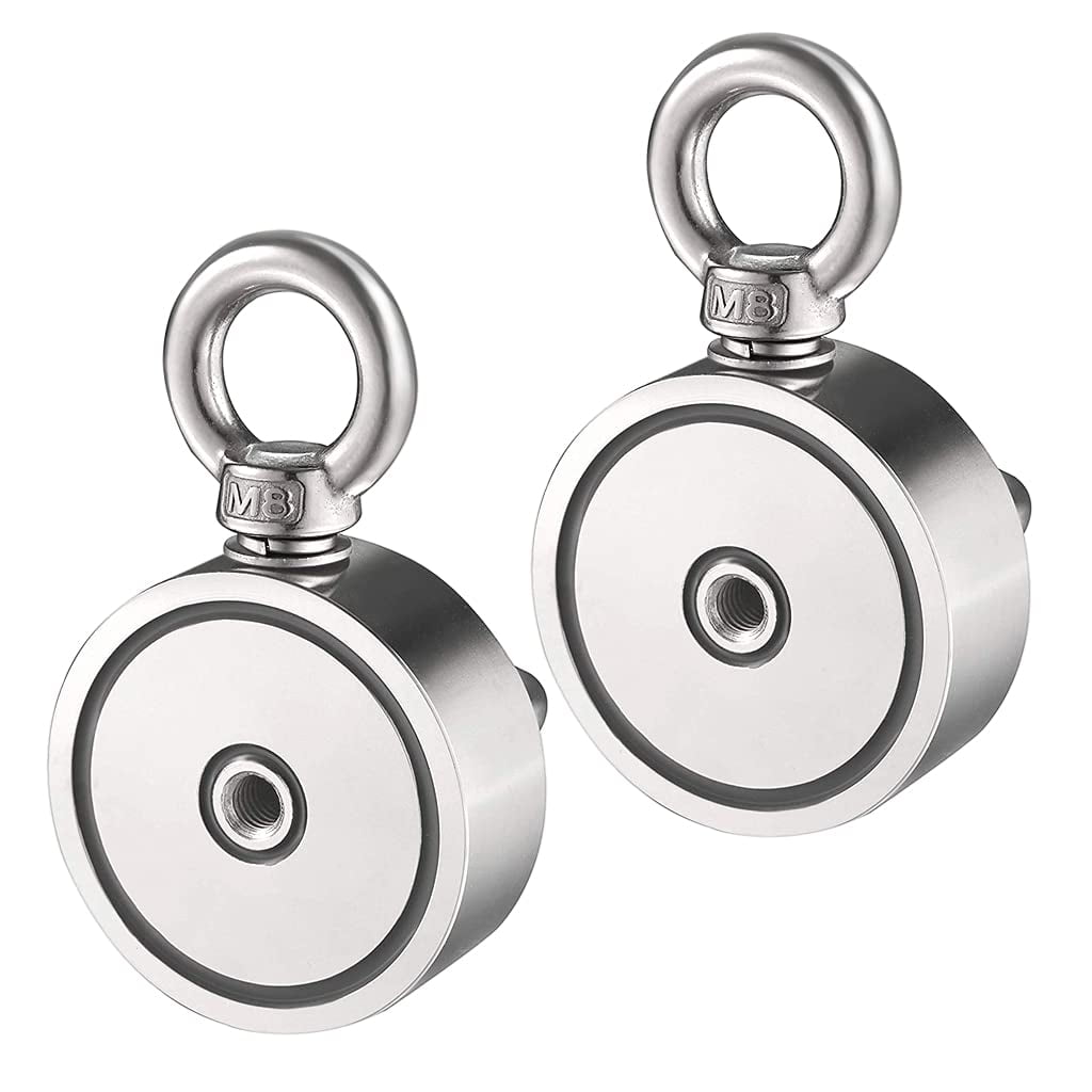 2 Pack Super Strong Neodymium Fishing Magnets - Double Sided Neodymium ...