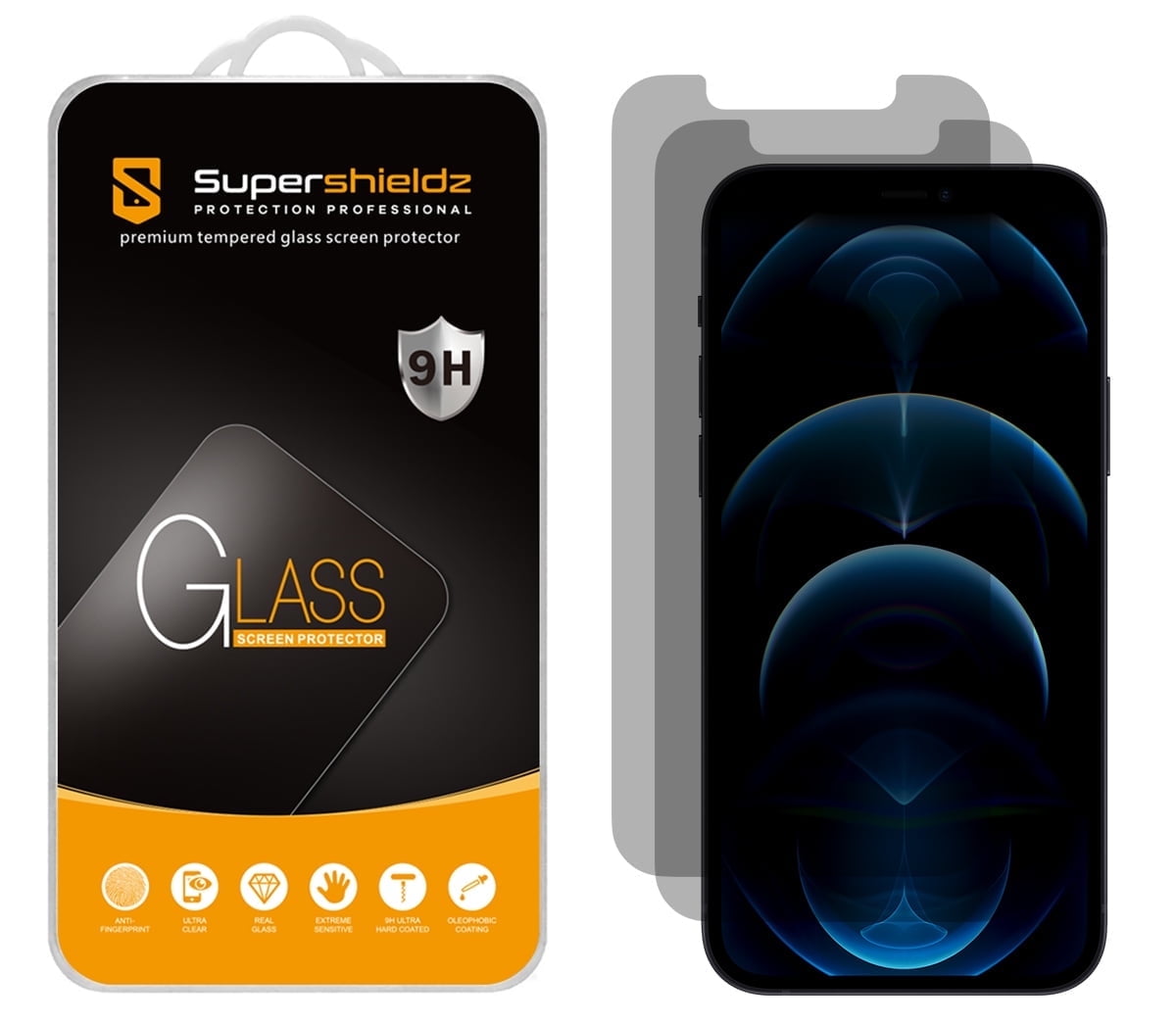 [2-Pack] Supershieldz for Apple iPhone 12 / iPhone 12 Pro (6.1 inch ...
