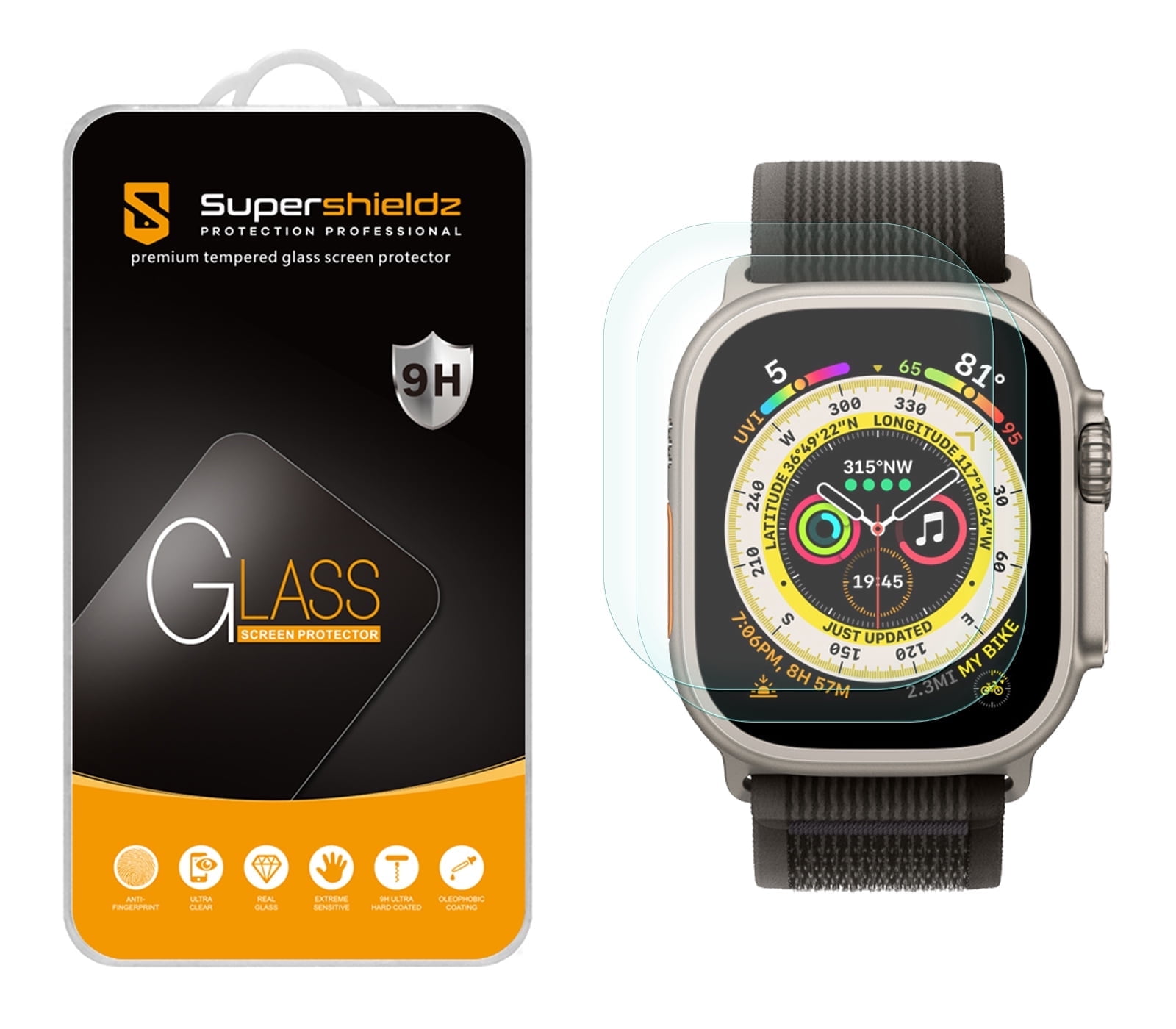 Supershieldz Tempered Glass Screen Protector, Apple Watch Ultra 2 49mm ...