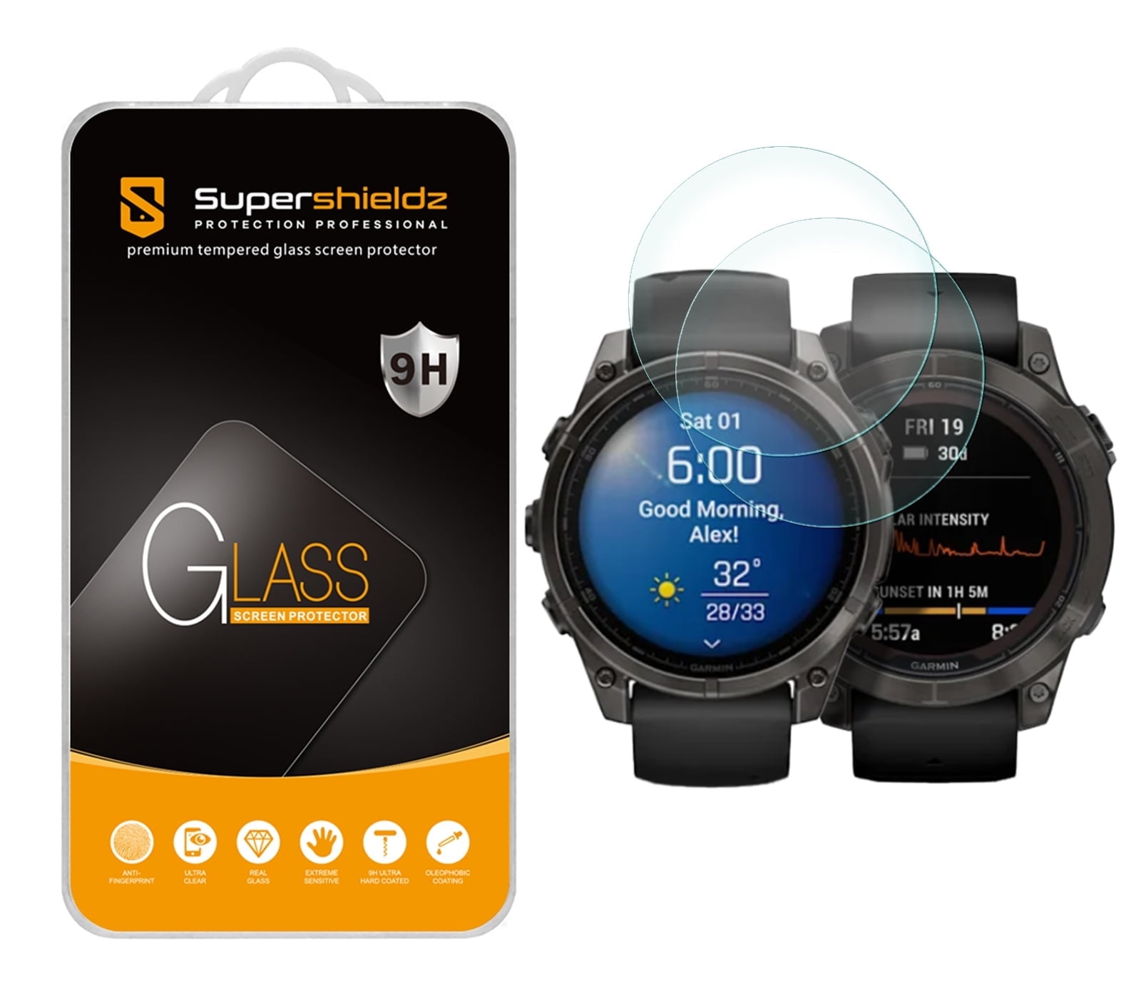 (2 Pack) Supershieldz Designed for Garmin Fenix 7/ 7 Pro (Solar ...