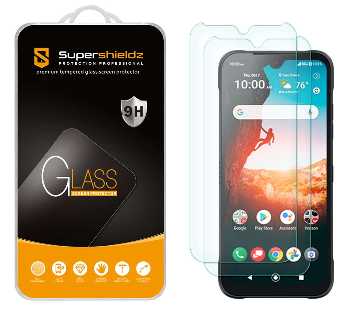 (2 Pack) Supershieldz Designed for Kyocera DuraSport 5G UW Tempered ...