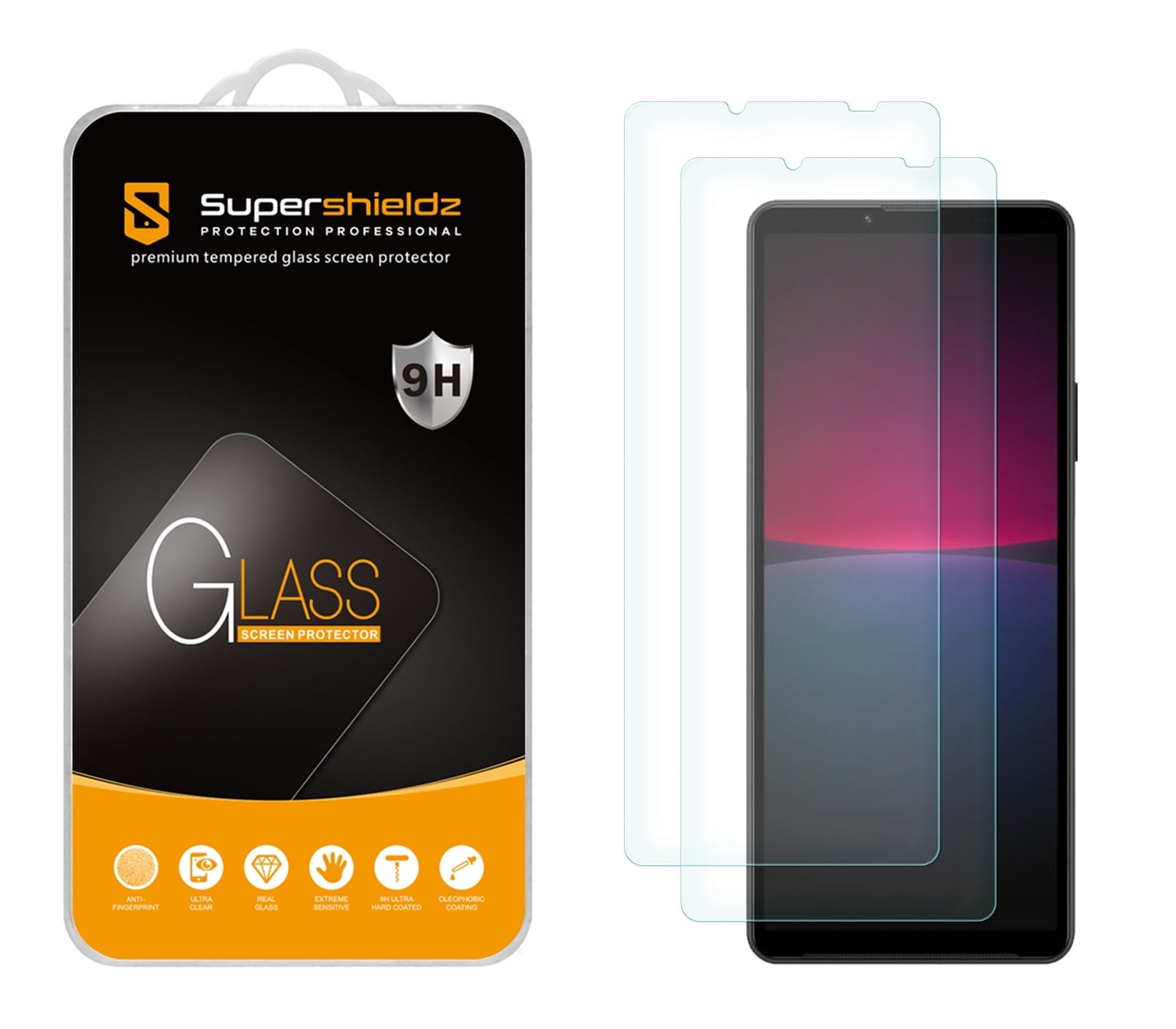 (2 Pack) Supershieldz Designed for Sony (Xperia 10 IV) Tempered Glass ...