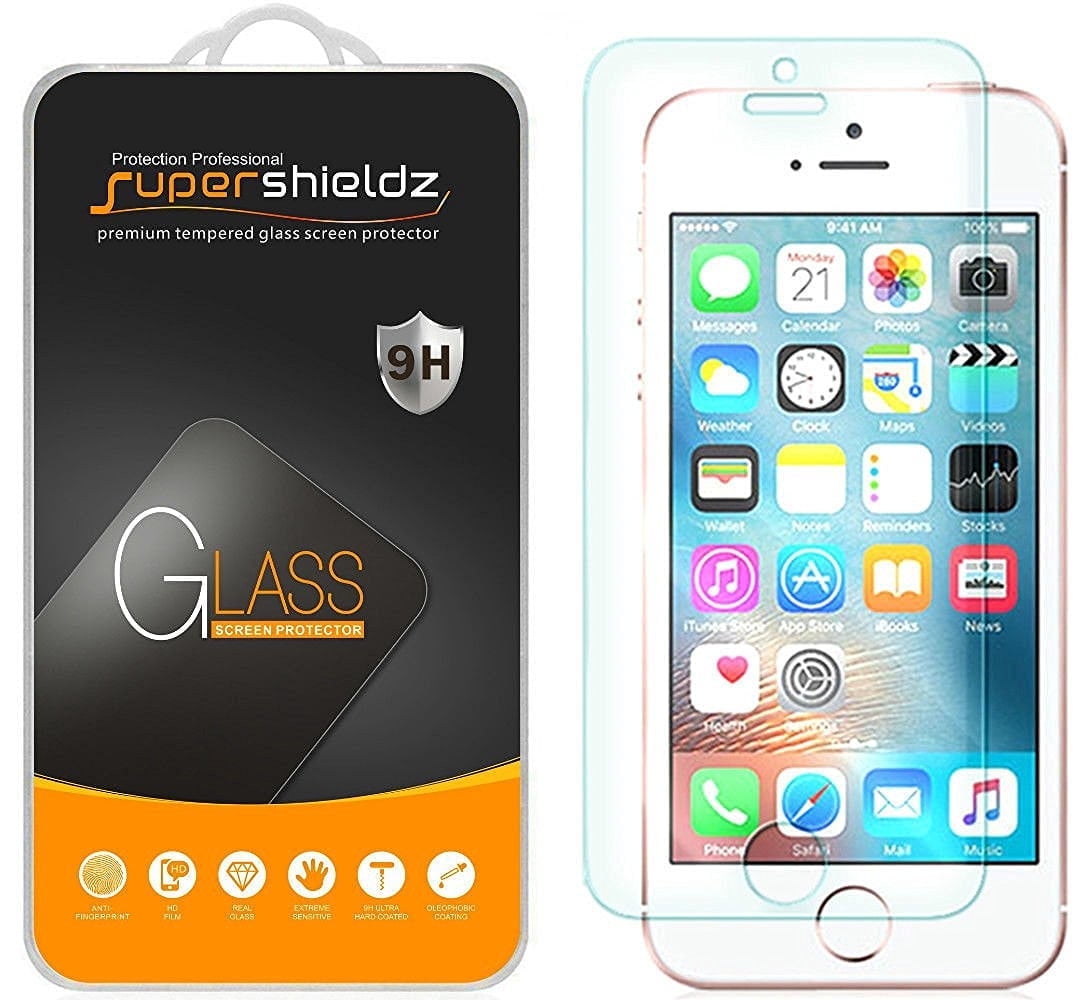 [2-Pack] Supershieldz iPhone SE/5/5S/5C Tempered Glass Protector ...