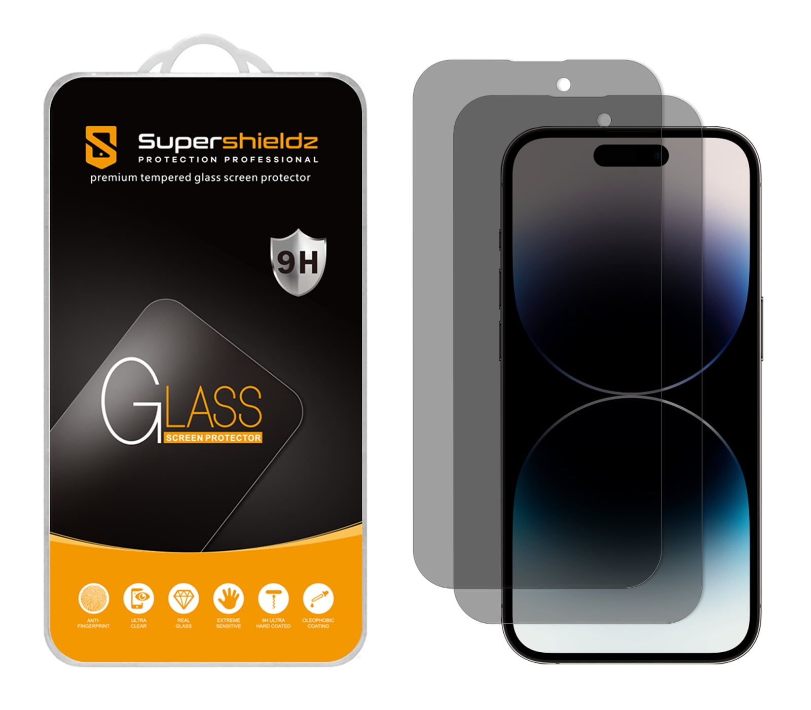 Supershieldz 2-Pack Privacy Anti-Spy Tempered Glass Screen Protector ...
