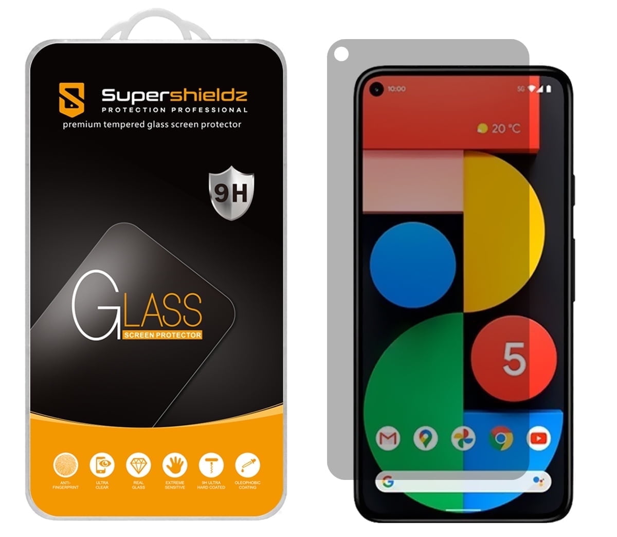 [2-Pack] Supershieldz for Google Pixel 5 Privacy Anti-Spy Tempered ...