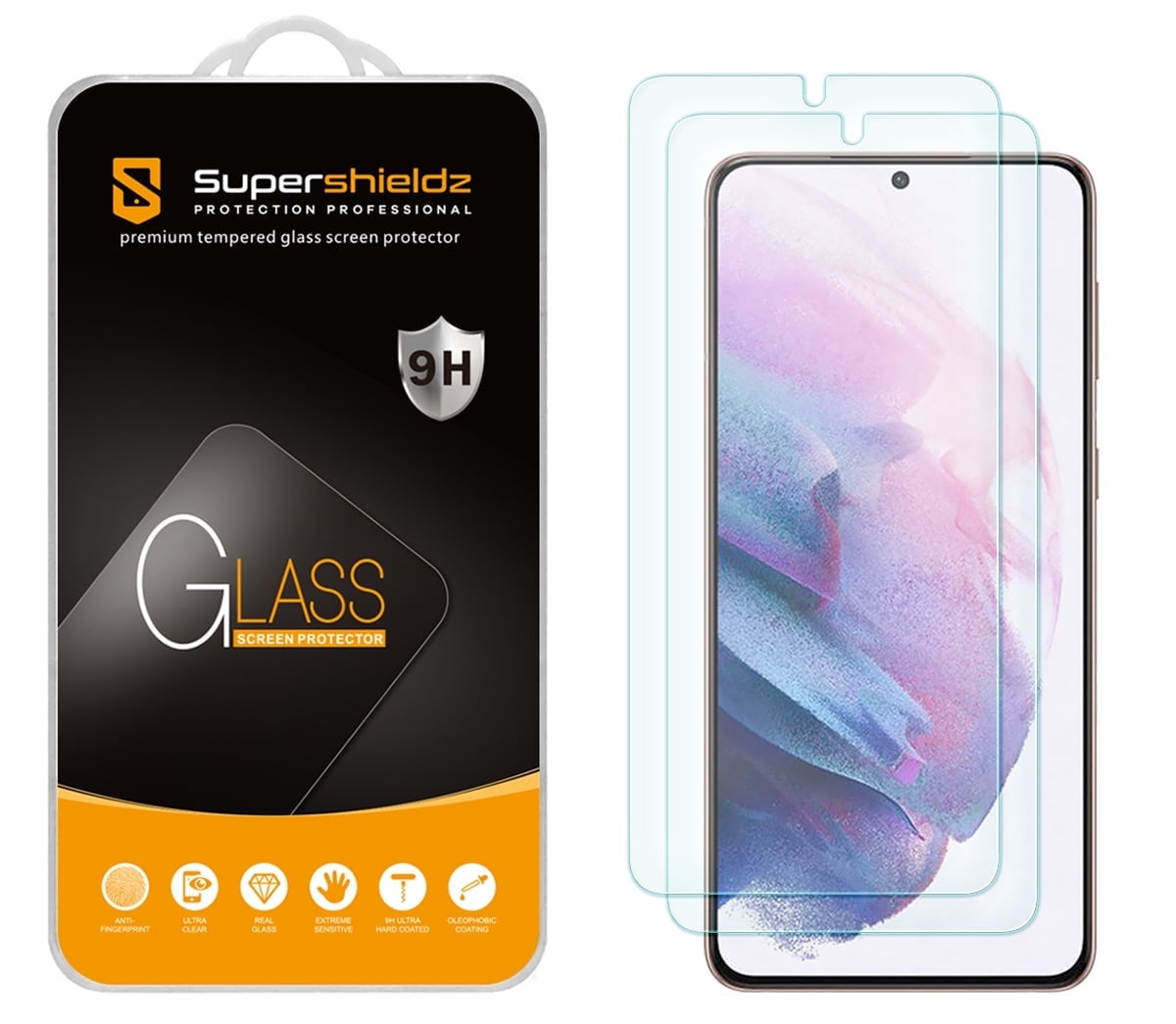 Supershieldz, Samsung Galaxy S21 Plus 5G Screen Protector, 2 Pack ...