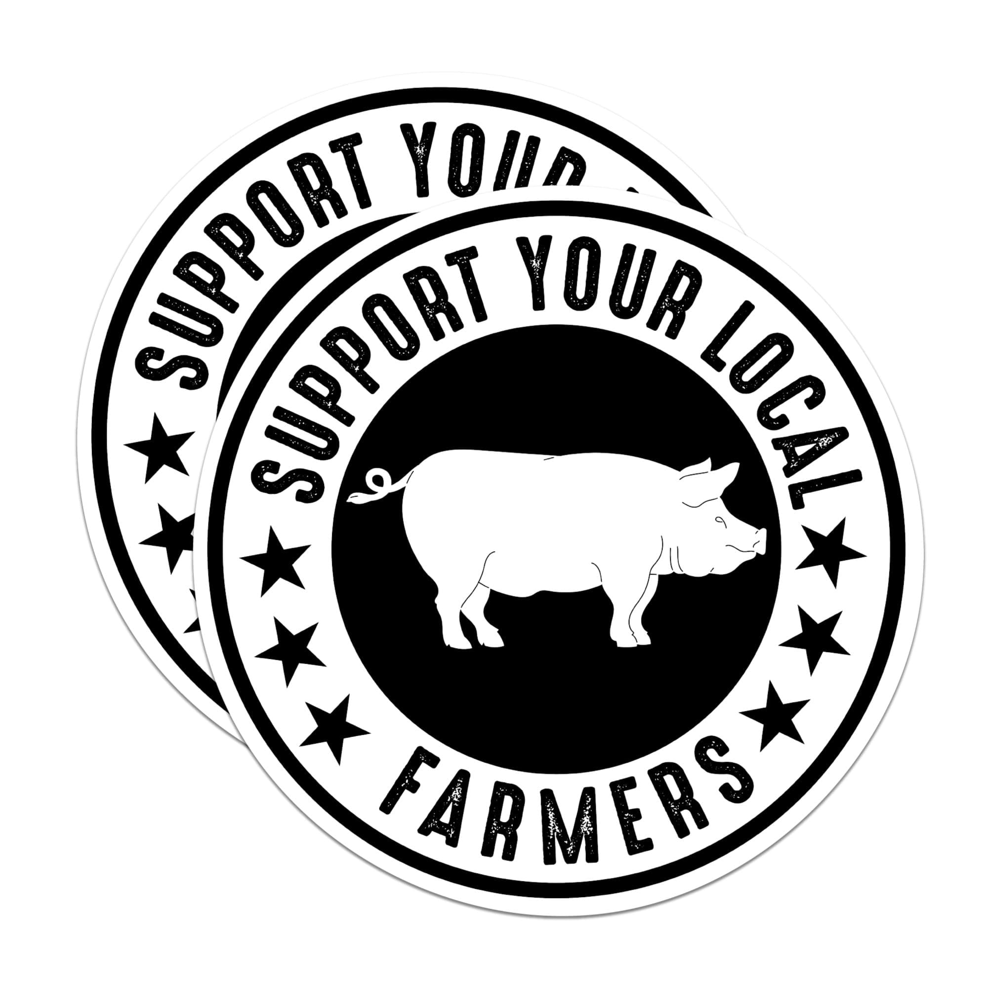 (2 Pack) Support Your Local Pig Farmers Sticker - Local Agriculture ...