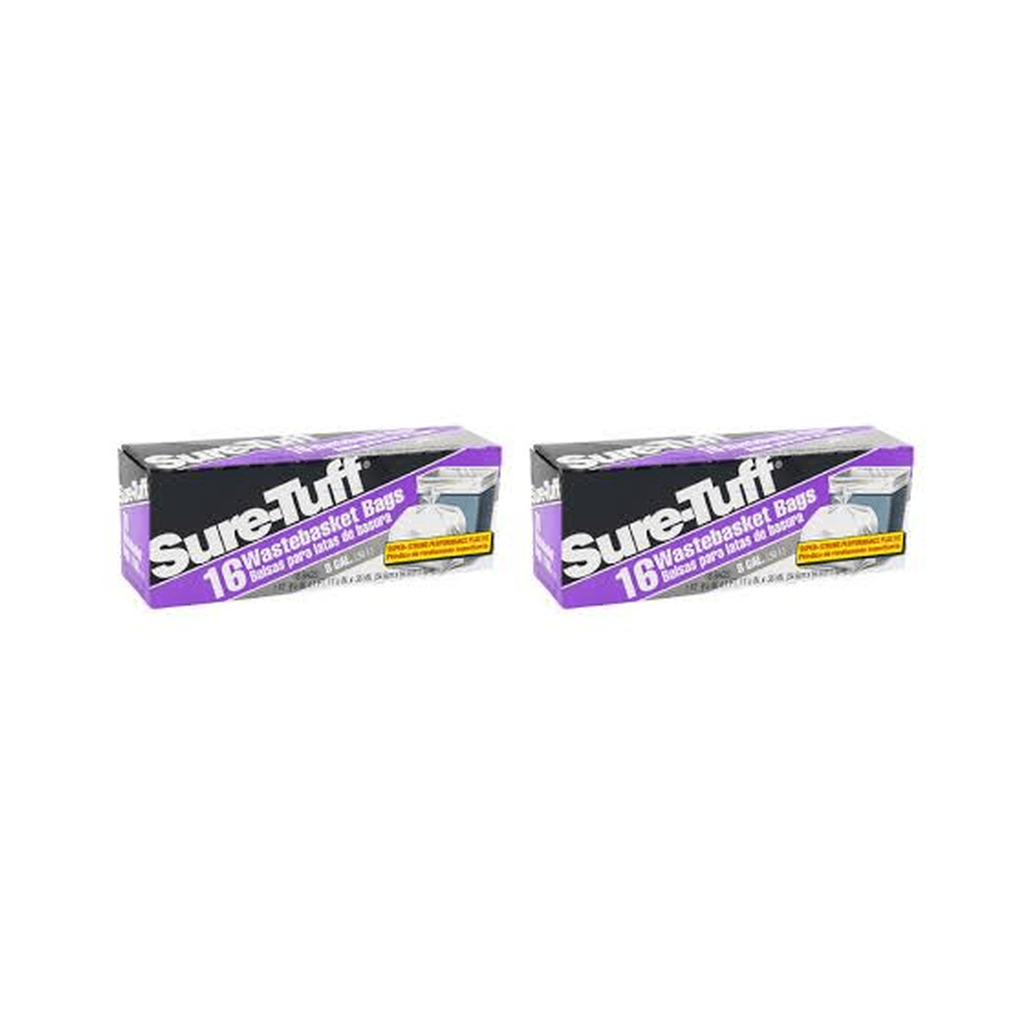 2 Pack Sure-Tuff Wastebasket Bags, 8 Gallon, 32ct - Walmart.com