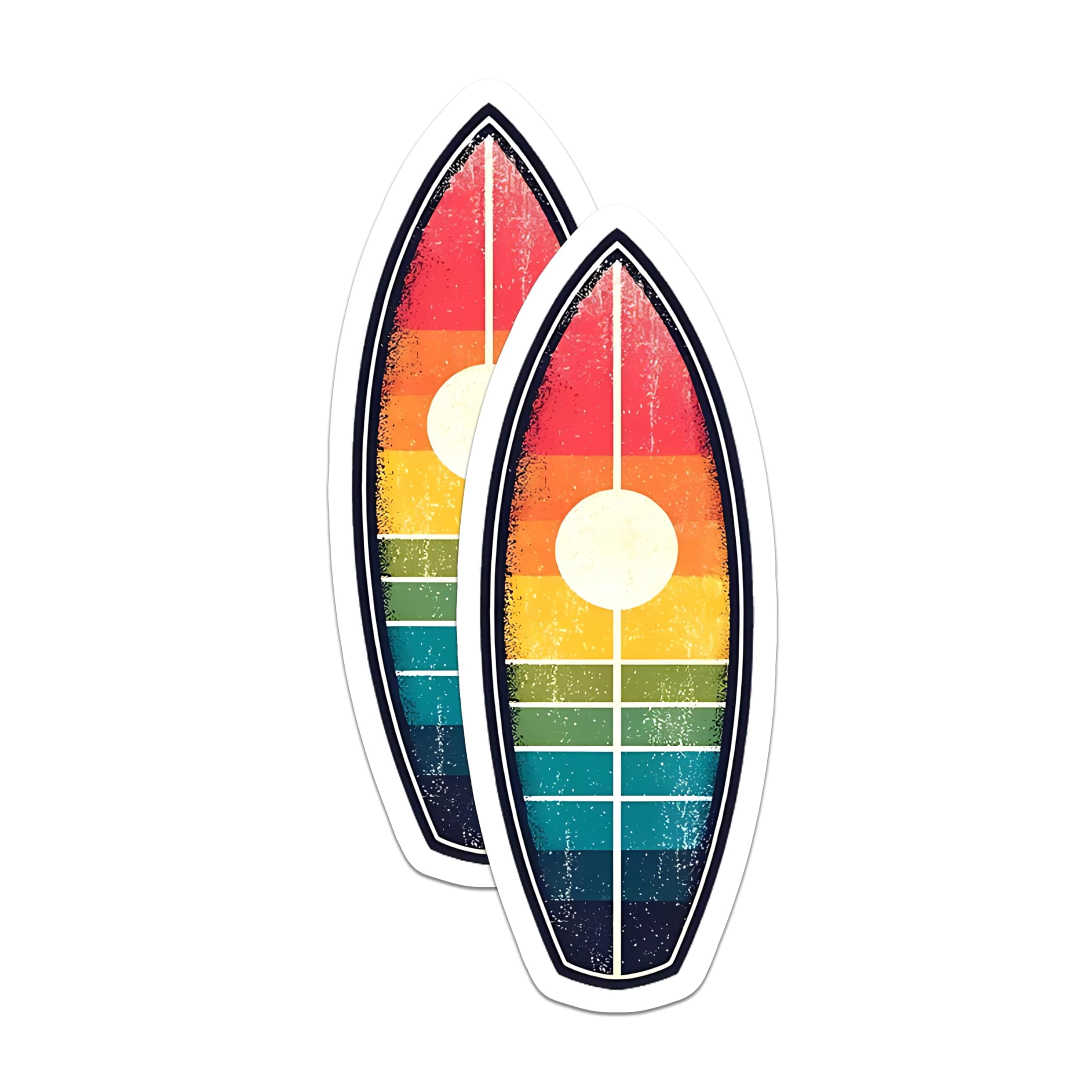 (2 Pack) Surfboard Stickers - Retro Surf Art - Vintage Surfing Stickers ...