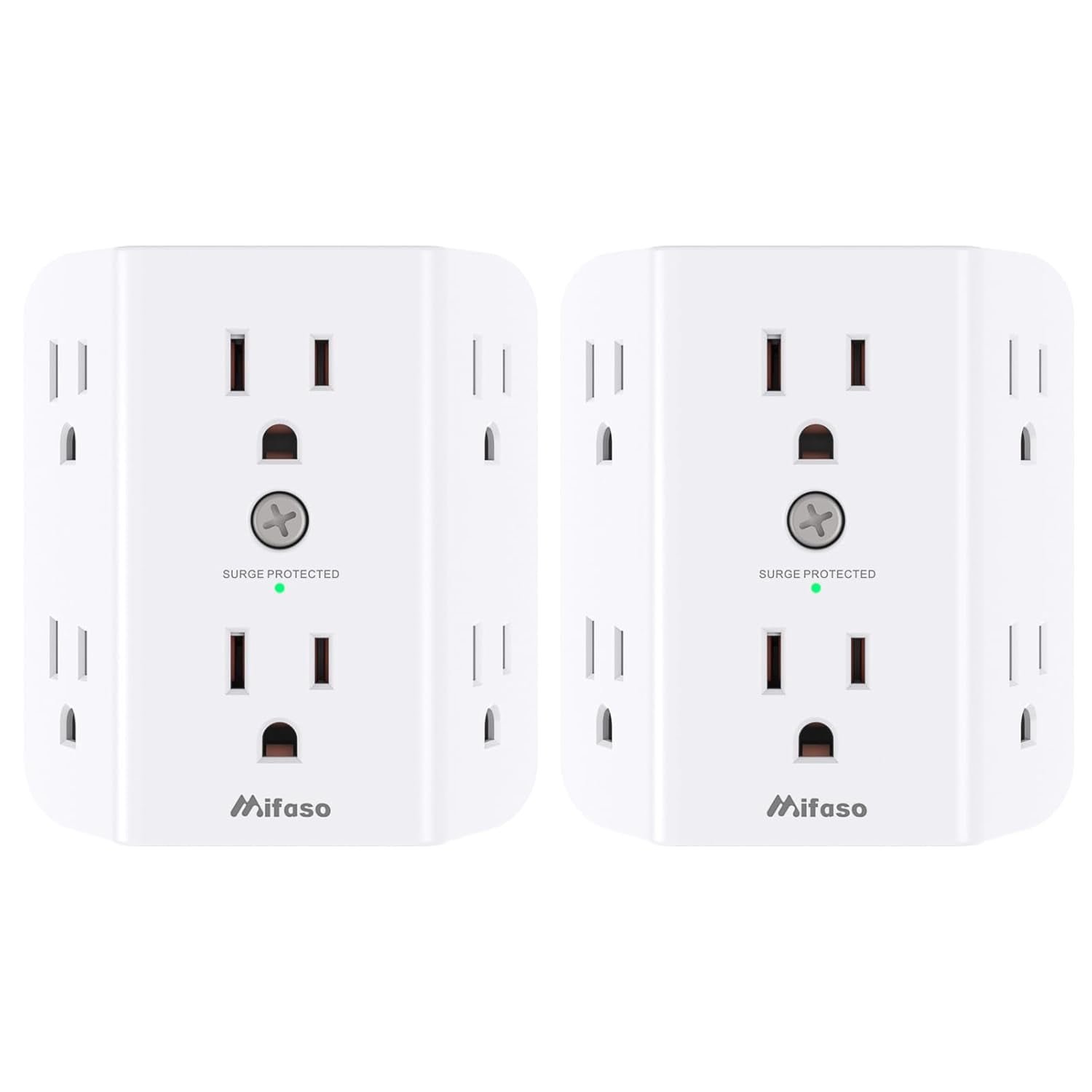 2 Pack Surge Protector Outlet, Outlet Splitter, Multi Plug Wall Outlet ...