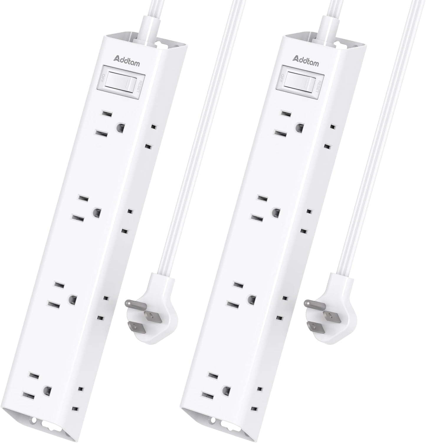 2 Pack Surge Protector Power Strip - Flat Plug Extension Cord, 12 ...