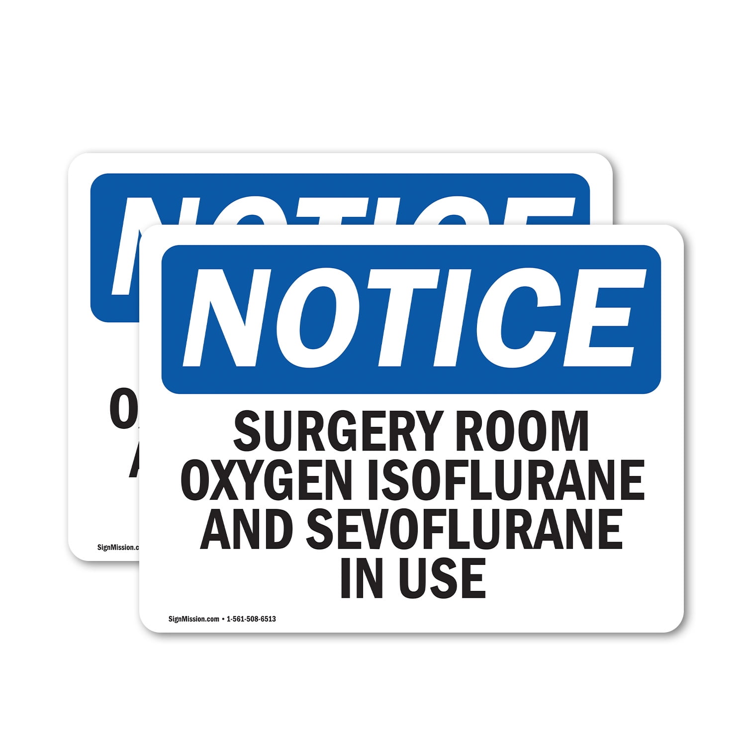 (2 Pack) Surgery Room Oxygen In Use OSHA Notice Sign 18 Inch X 12 Inch ...