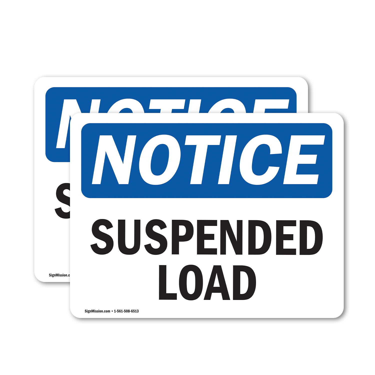 (2 Pack) Suspended Load OSHA Notice Sign 14 Inch X 10 Inch Vinyl Label ...