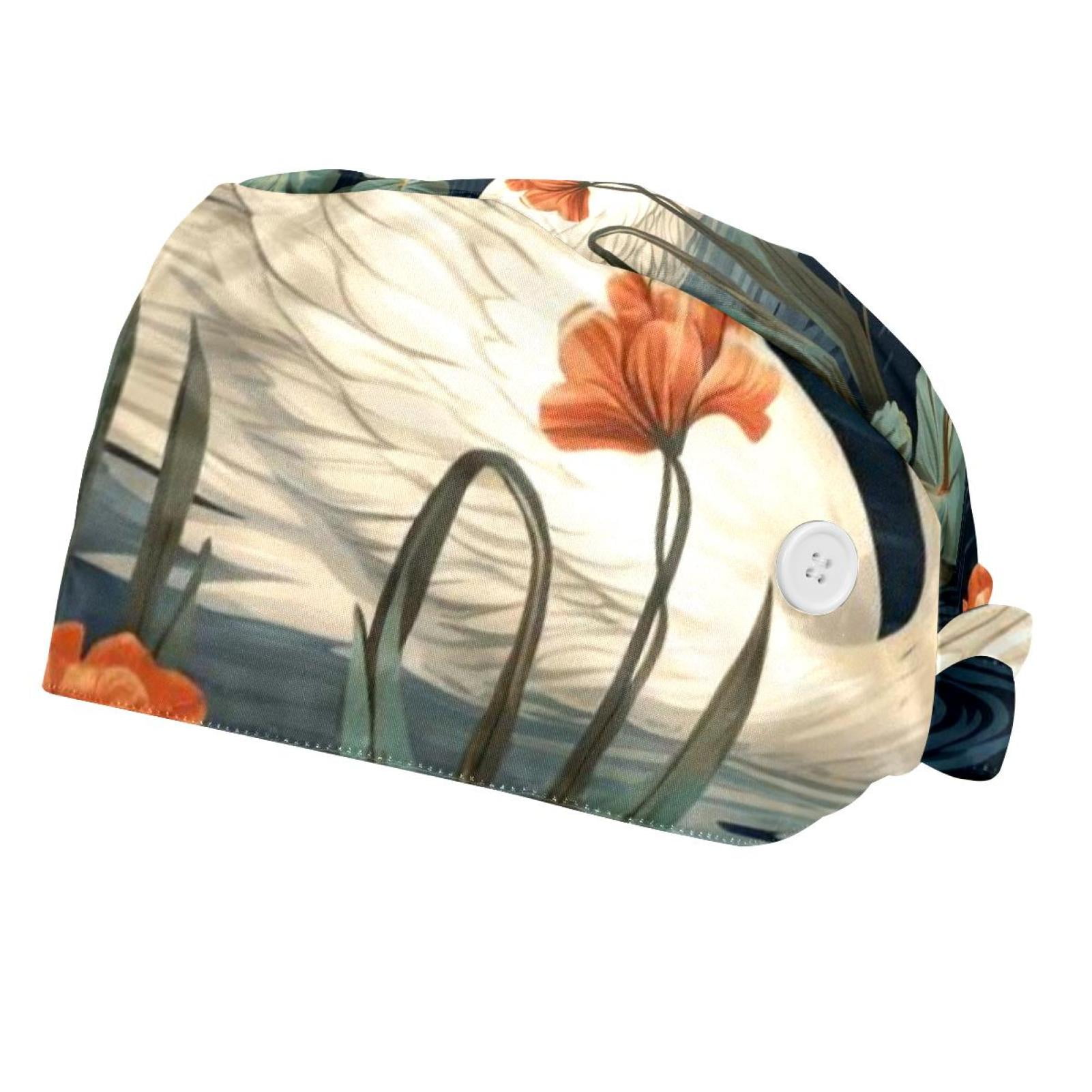 2 Pack Swan Adjustable Bouffant Caps Hats Working Cap - Walmart.com