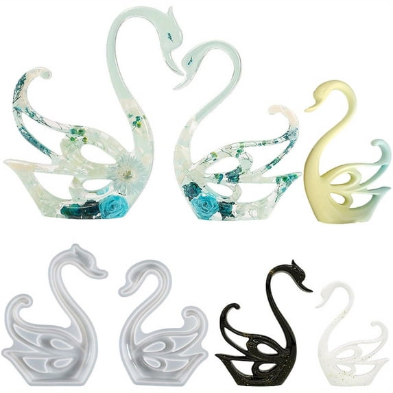 2 Pack Swan Molds Swan Resin Mold - Resin Casting Silicone Molds for ...