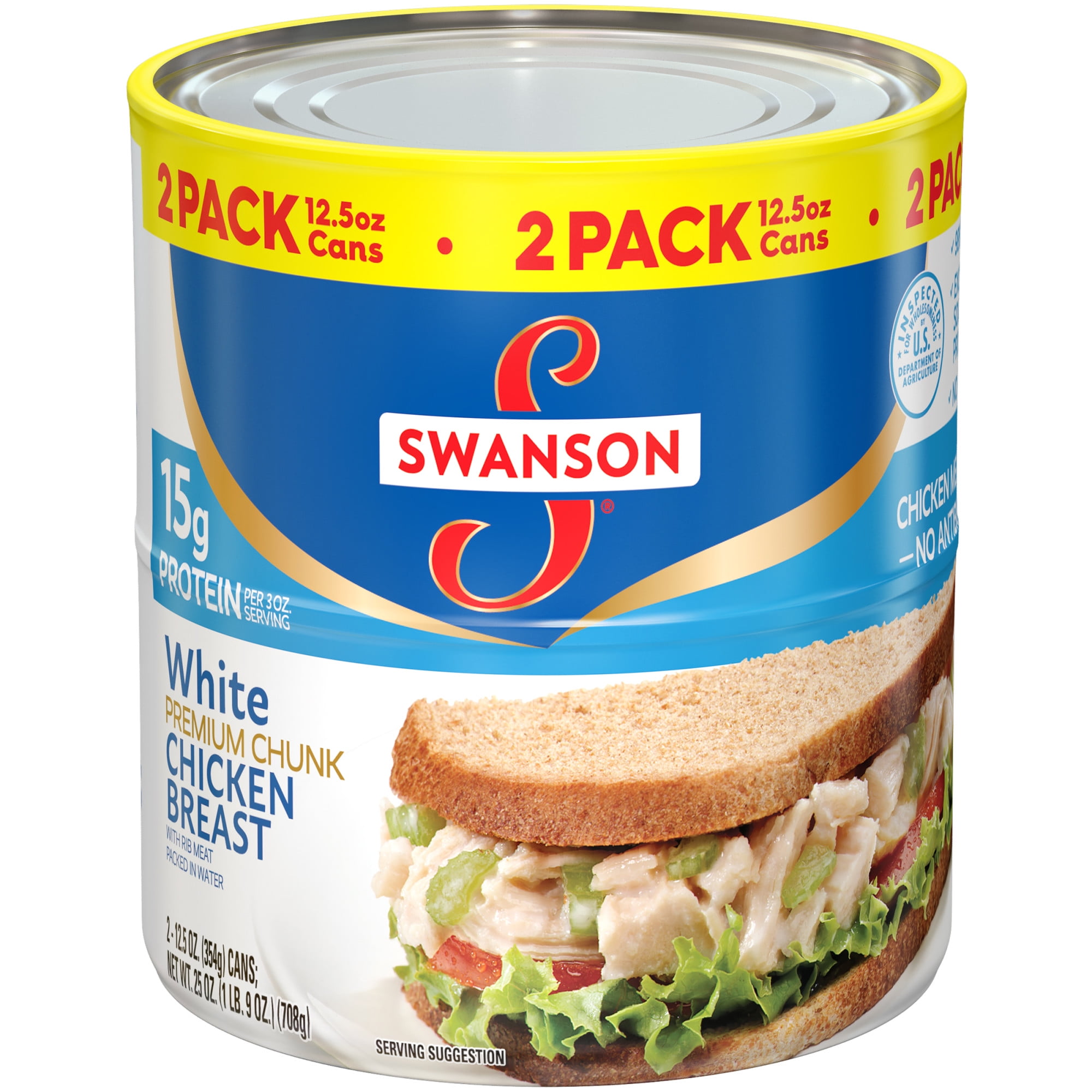  2 Pack Swanson White Premium Chunk Canned Chicken Breast In Water
