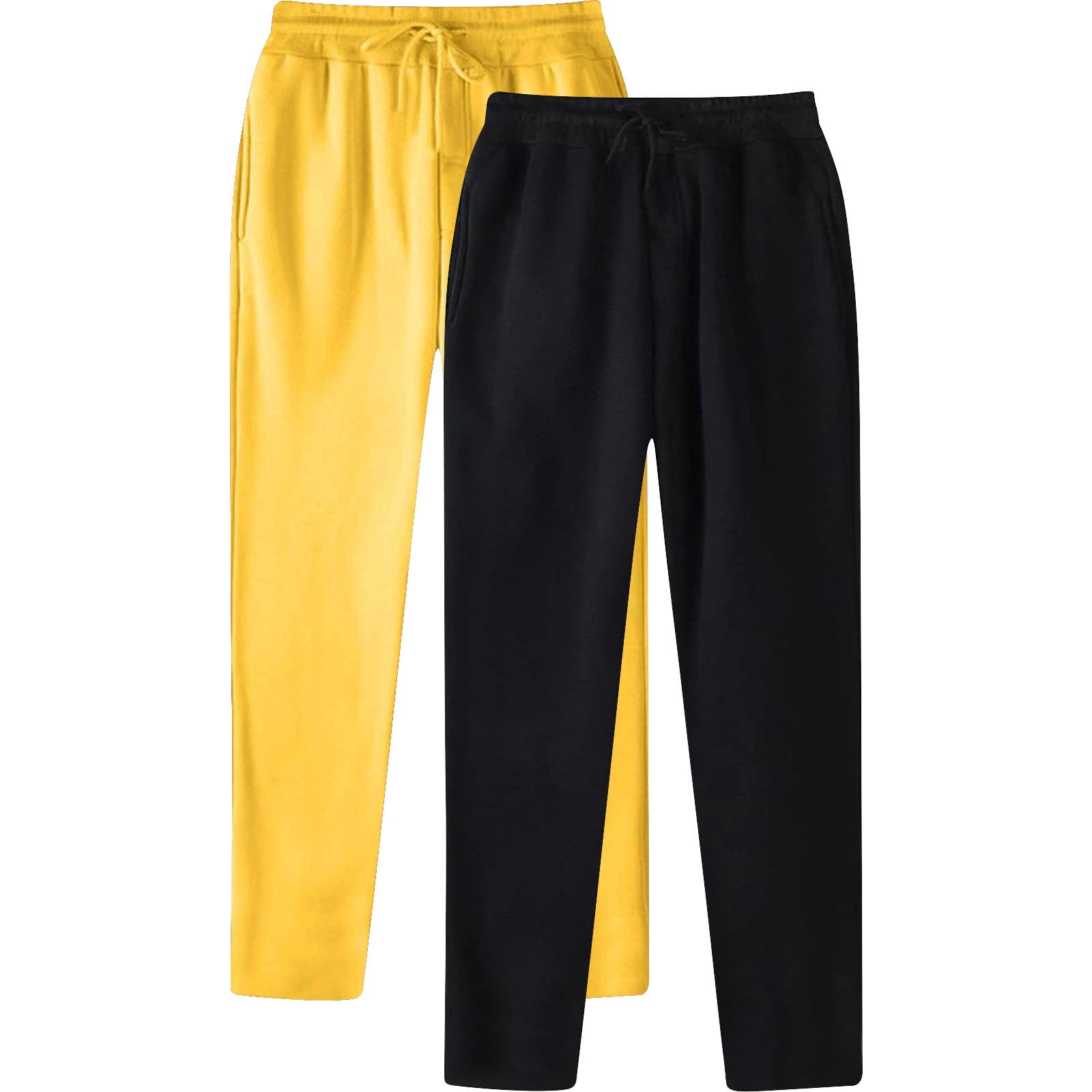 2 Pack Sweatpants for Men Slim Fit Track Pants Baggy Elastic Drawstring ...