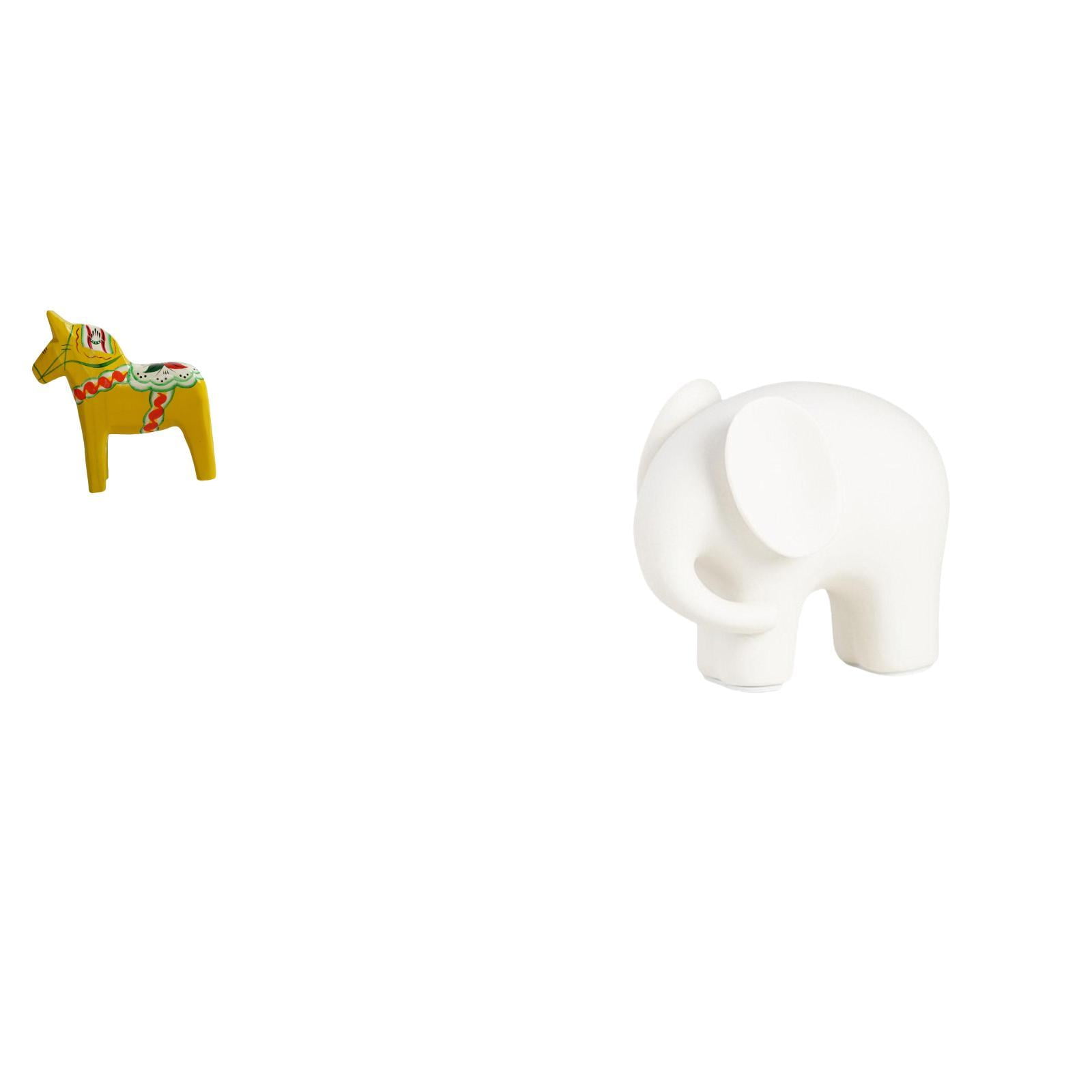 2 Pack Swedish Dala Horse Elephant Ornament Sculpture Ceramic Material ...