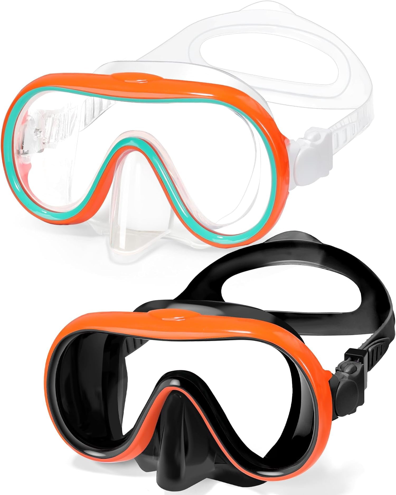 2 Pack Swim Goggles with Nose Cover, Goggles for 6-14 Girls Boys Youth ...