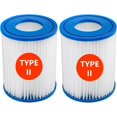 2 Pack Swimming Pool Filter Compatible for Cartridge Type II ...
