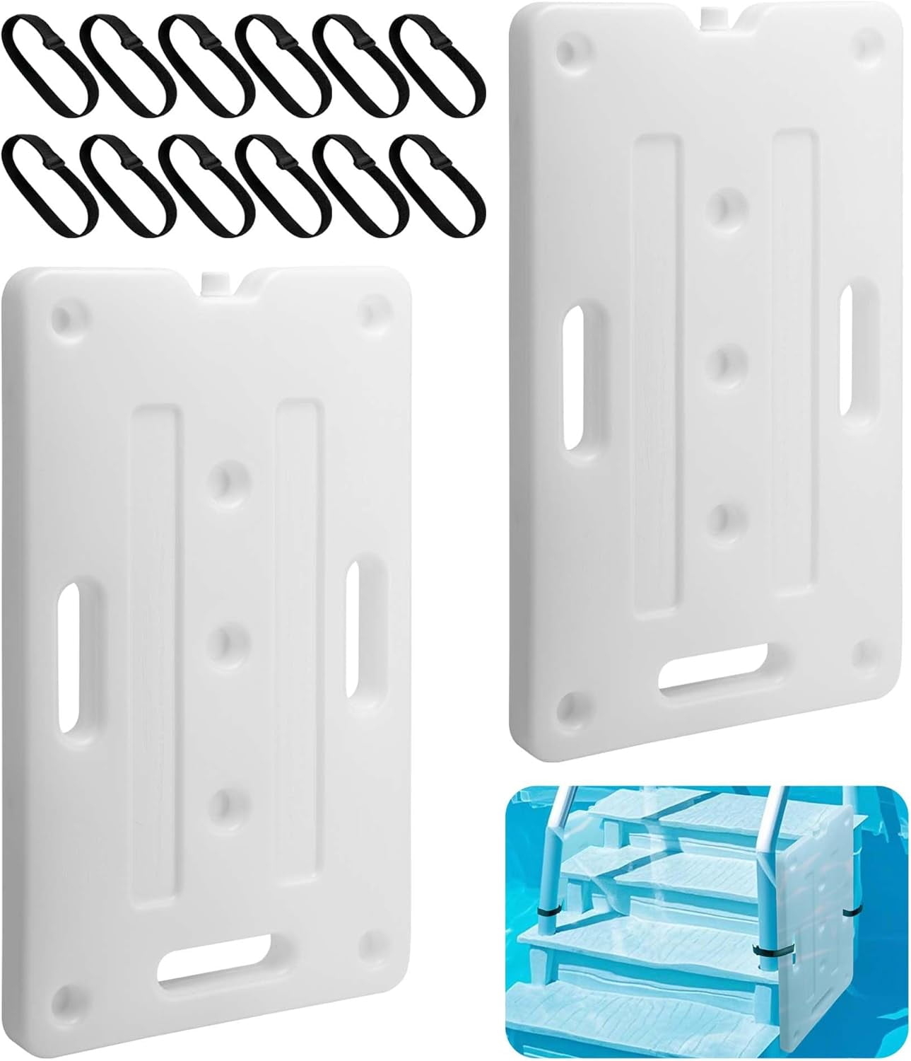 2 Pack Swimming Pool Ladder Weight, Sturdy Pool Step Weights, Removable ...