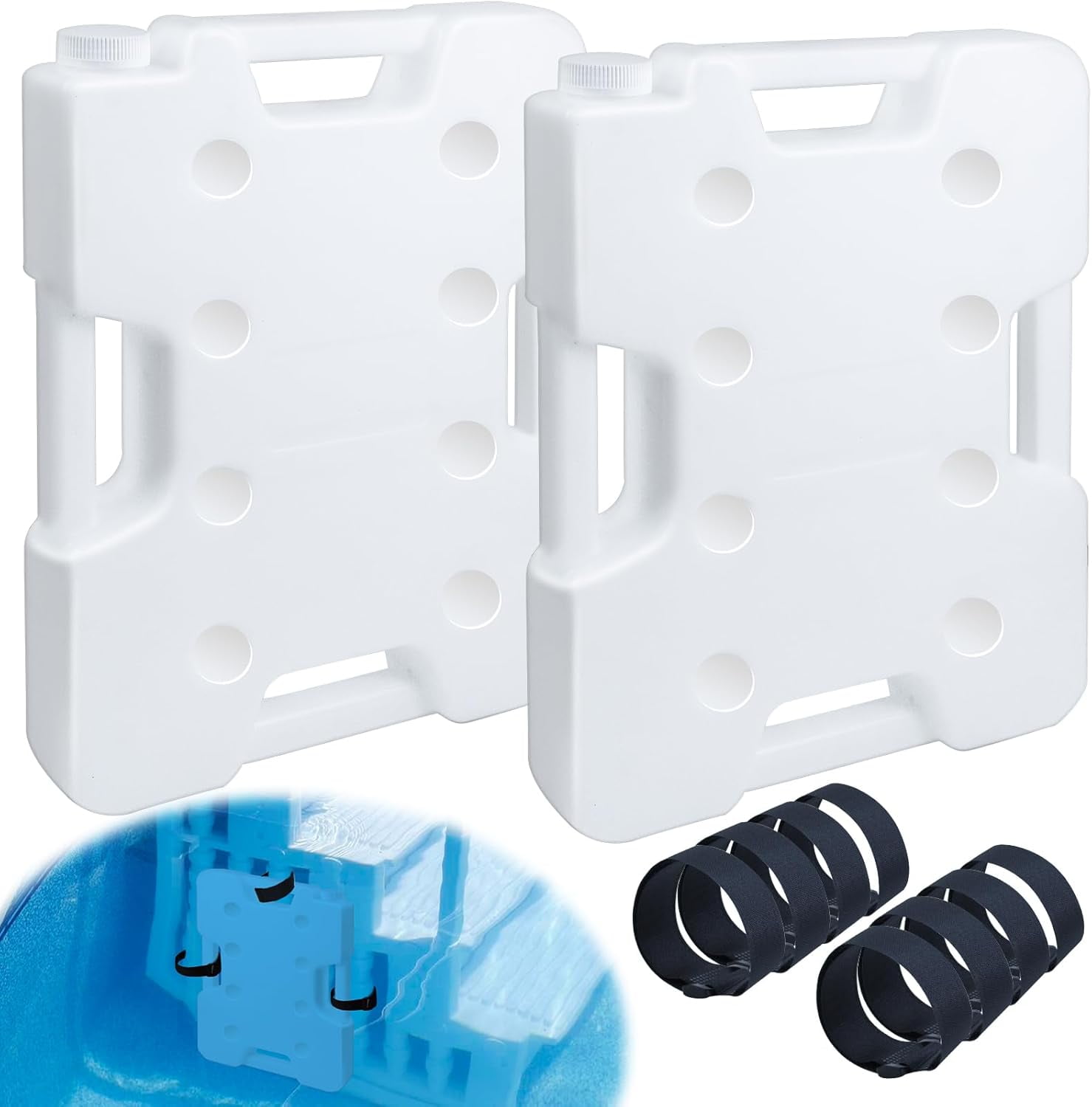 2 Pack Swimming Pool Ladder Weights for Above Ground Pools, Plastic ...