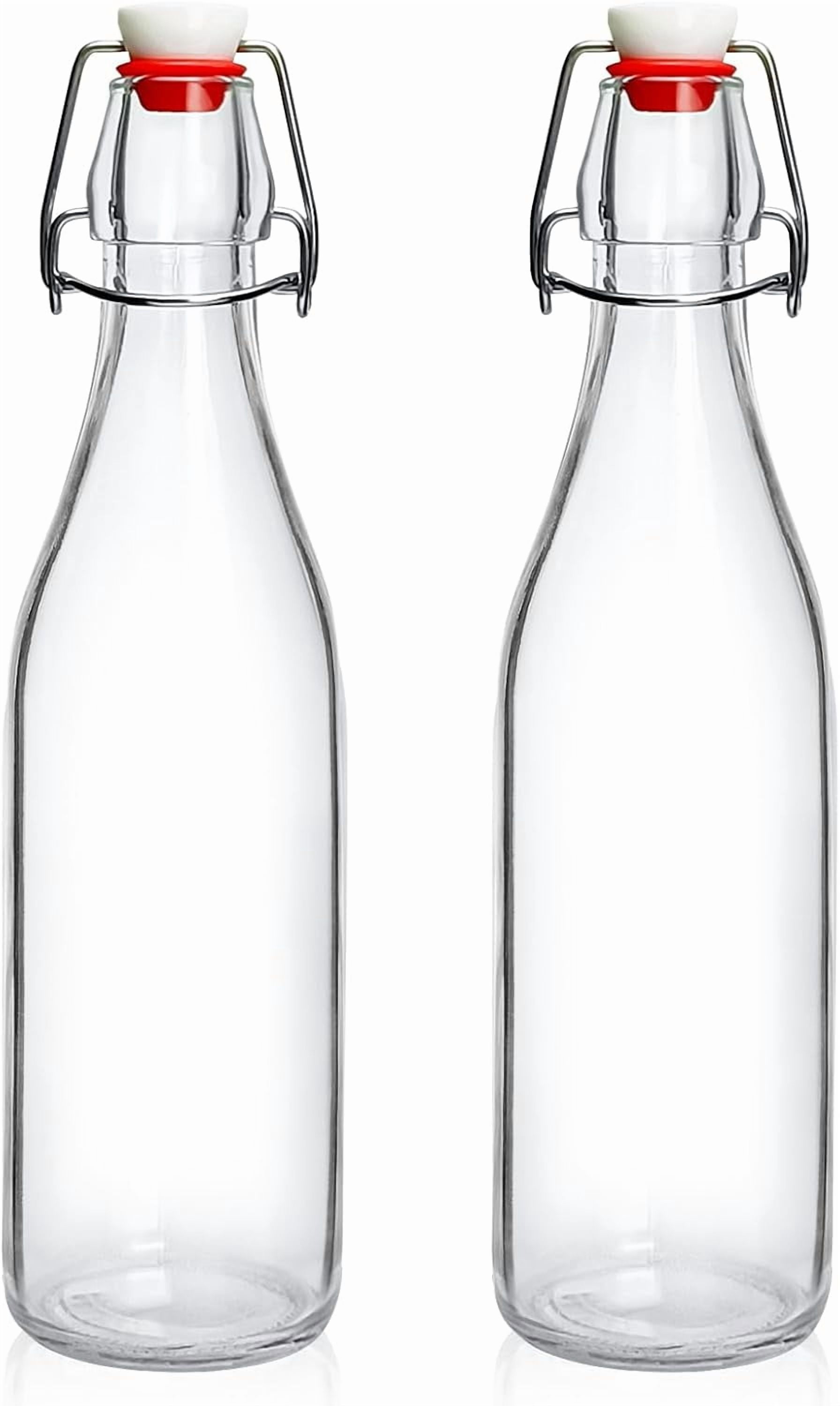 2 Pack Swing Top Glass Bottles 16oz, Flip Top Glass Bottle with ...