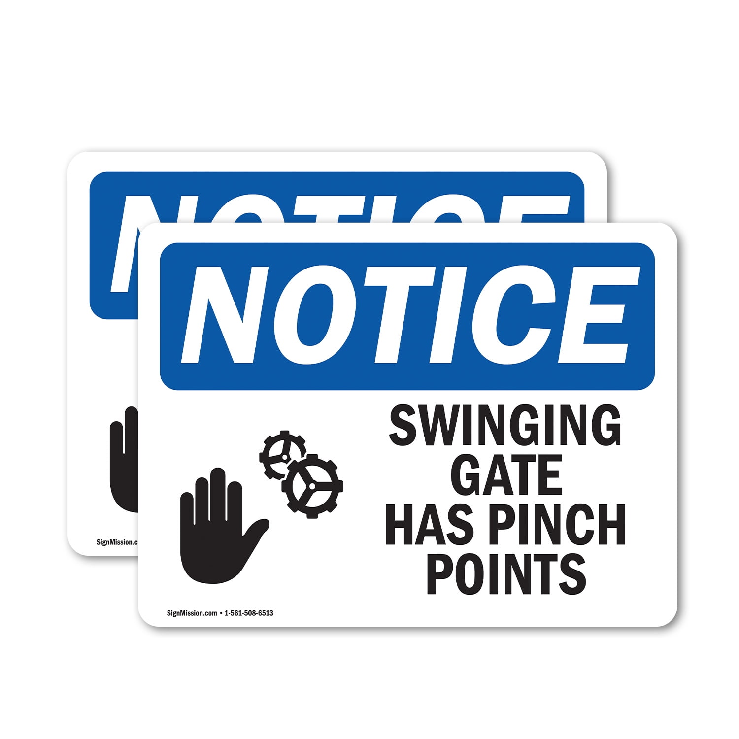 (2 Pack) Swinging Gate Has Pinch Points Sign - Walmart.com