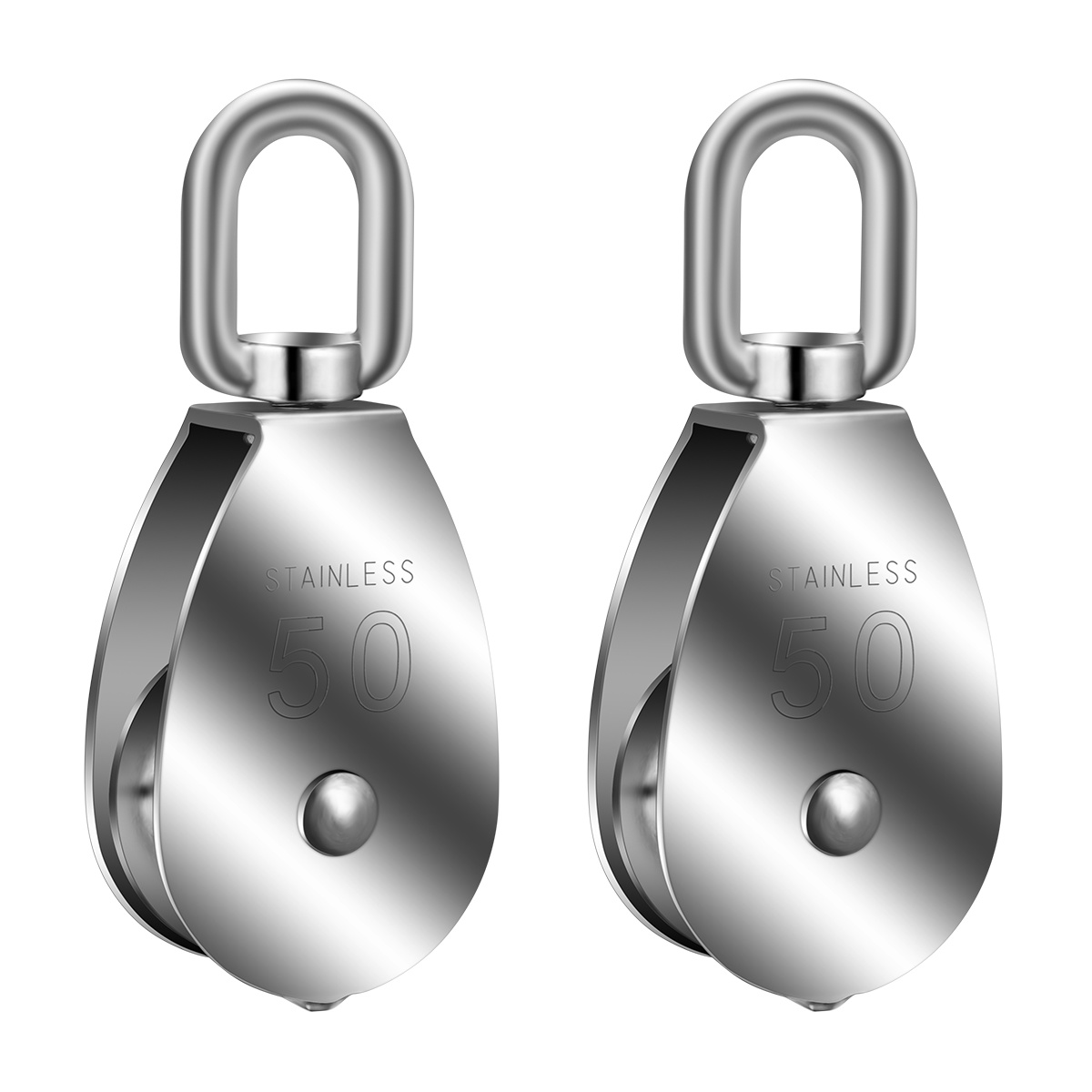 2 Pack Swivel Pulley Heavy Duty Pulley M50 Single Pulley Block ...