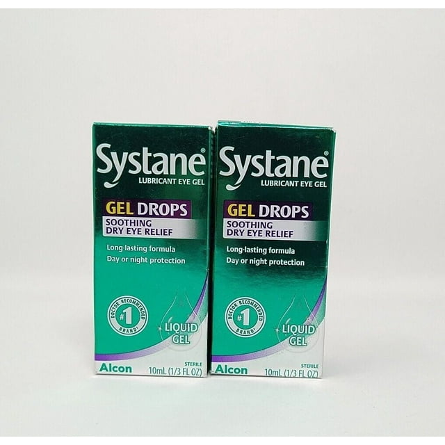 2 Pack Systane Lubricant Eye Gel, Drops Soothing Formula 10 mL ...