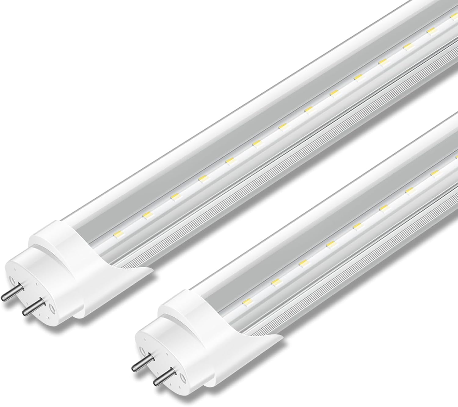 2-Pack T8 LED Bulbs 4FT, 6000K Daylight, 40W Equivalent, Ballast Bypass ...