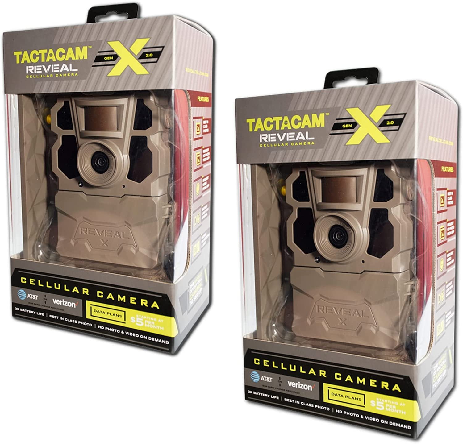 TACTACAM 2-Pack Reveal X Gen 2.0 LTE Trail Camera, HD Video, IR LED Flash, TA-TC-XG2 - Walmart.com